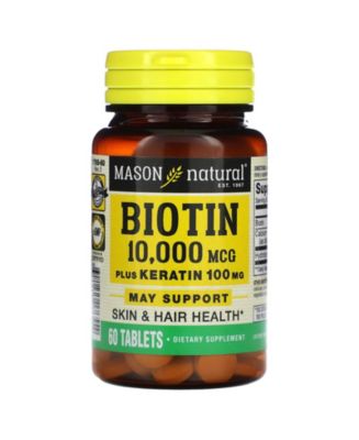 Mason Natural Biotin Plus Keratin 10 000 mcg - 60 Tablets - Macy's