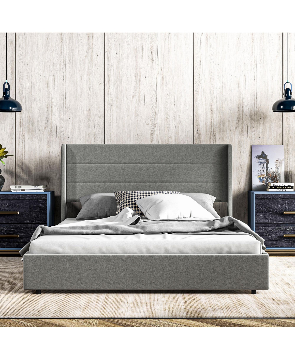 Click here for Homcom Queen Size Bed Frame with Headboard 4 Drawe... prices