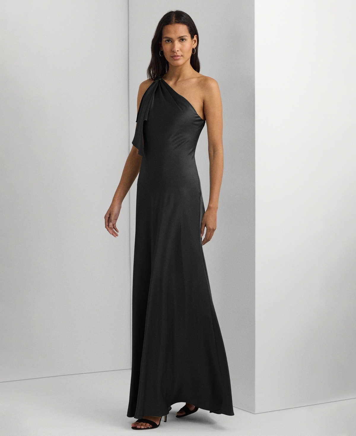 Click here for Lauren Ralph Lauren Womens One-Shoulder Satin Gown... prices