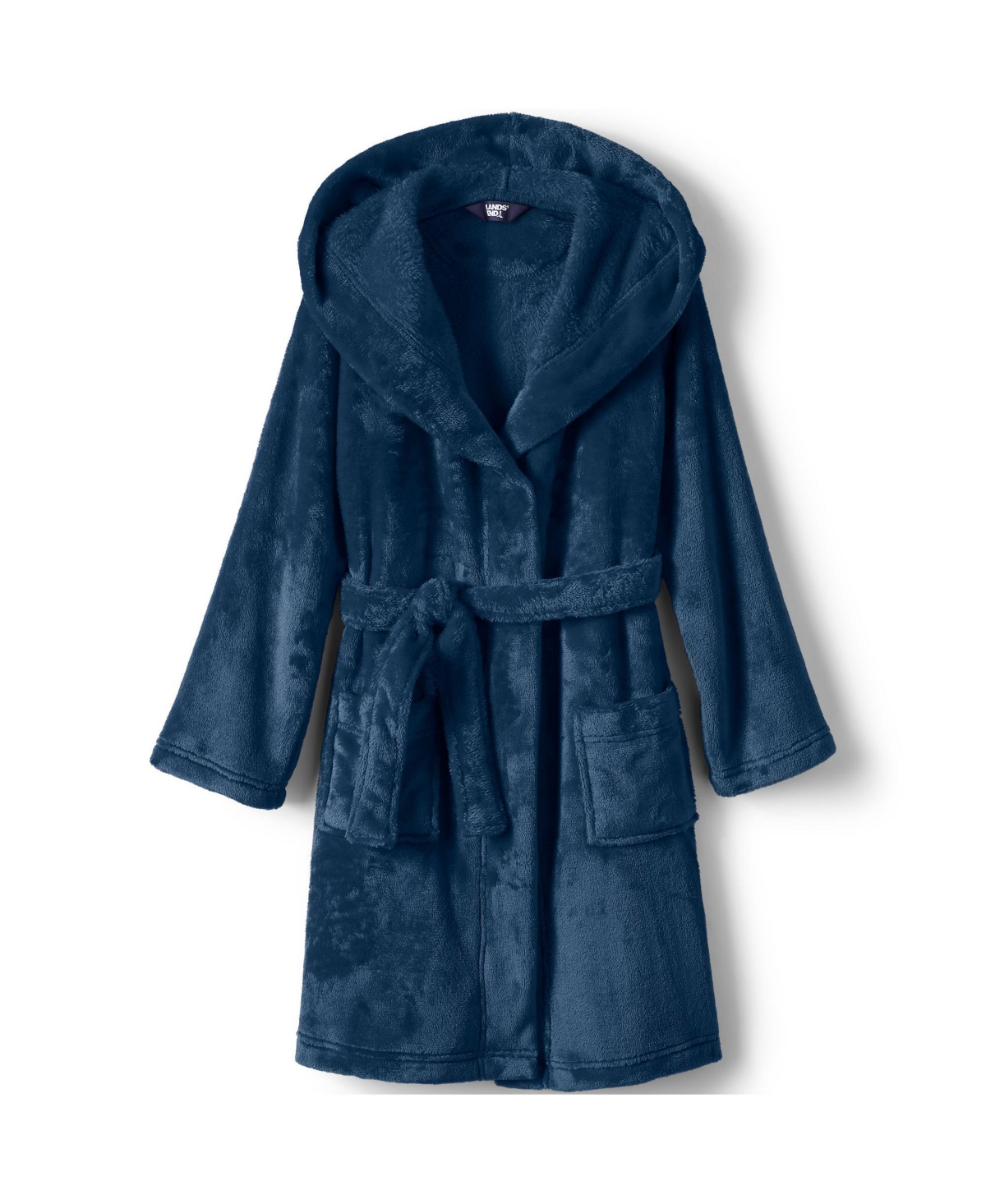 Click here for Lands End Big Girls Fleece Hooded Robe - Navy prices