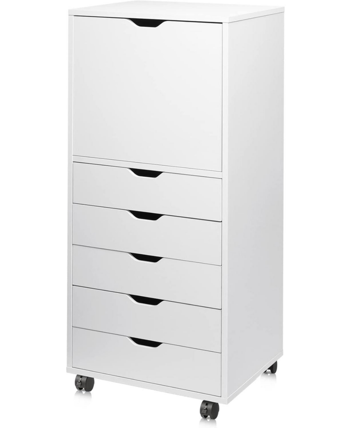 Click here for 5-Drawer Wood Dresser with Top Cabinet Storage  Mo... prices