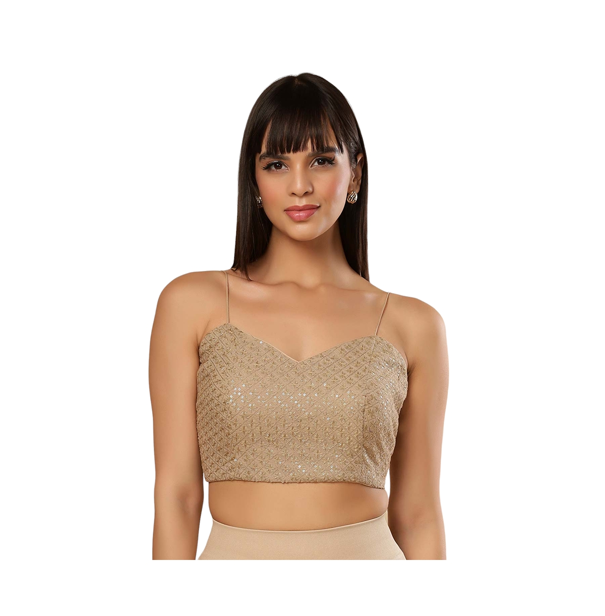 Click here for One Minute Saree Womens Deva Champagne Shimmer Blo... prices