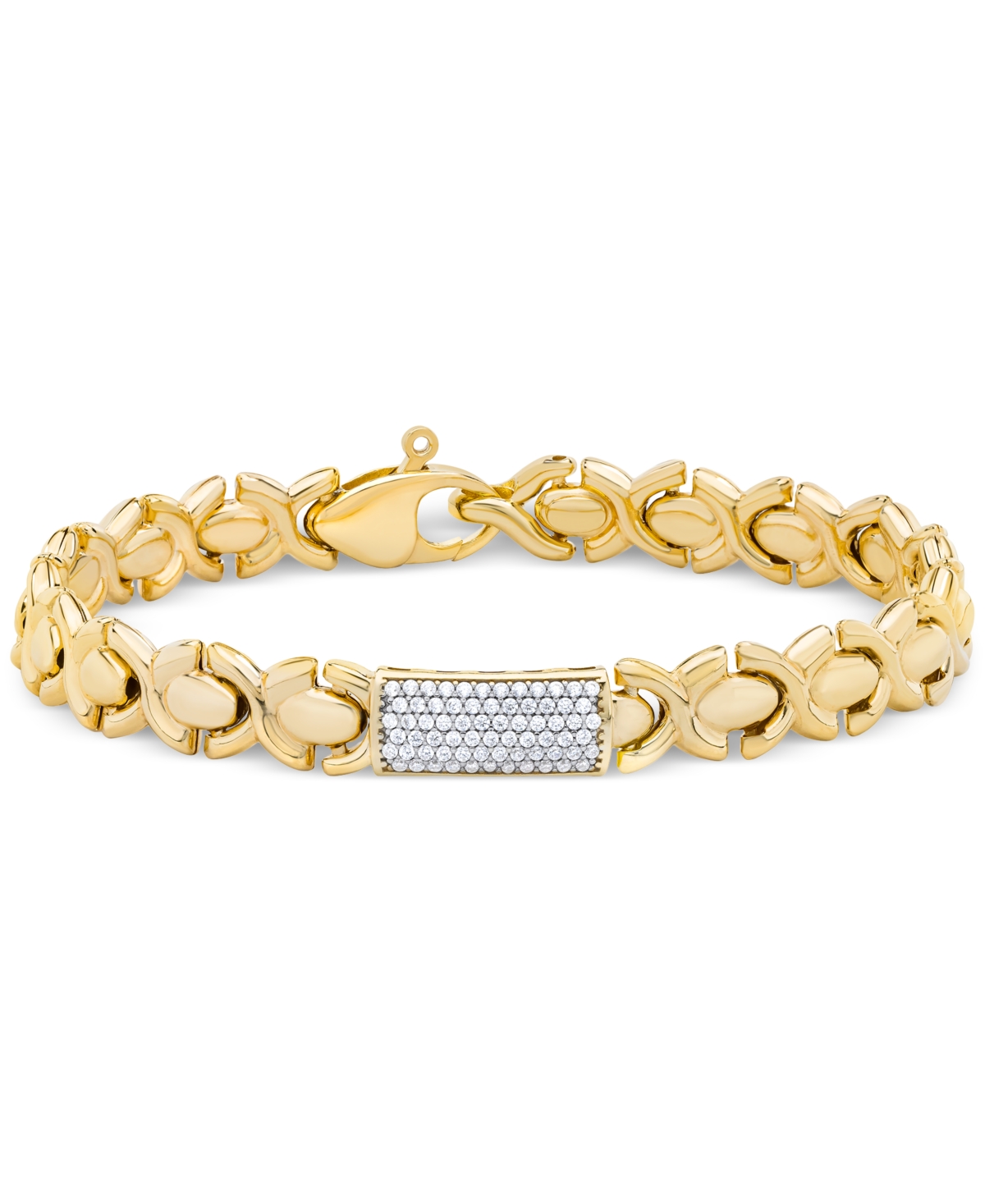 Click here for Diamond Pave Bar Plate Stampato Xo Link Bracelet (... prices