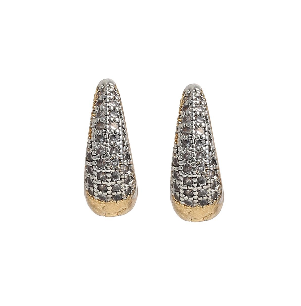 Click here for Sohi Womens The Bijou Huggie Hoop Earrings - Silve... prices