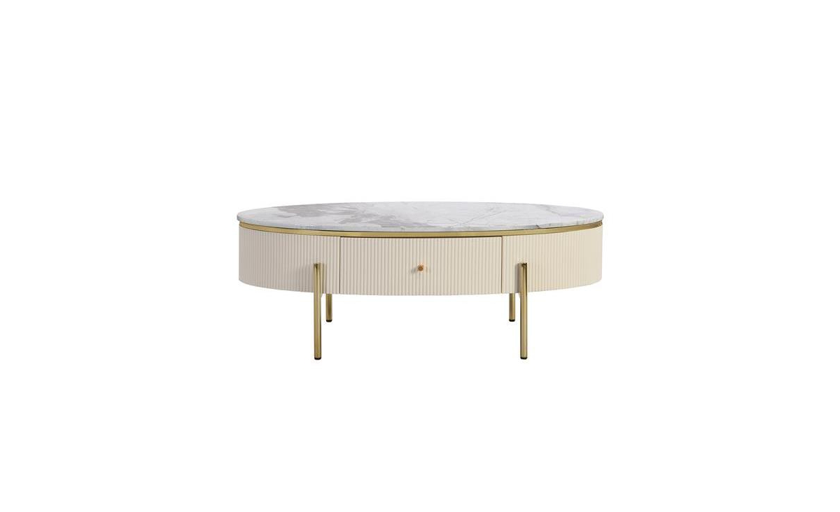Click here for Slickblue Modern Oval Coffee Table with 2 Large Dr... prices