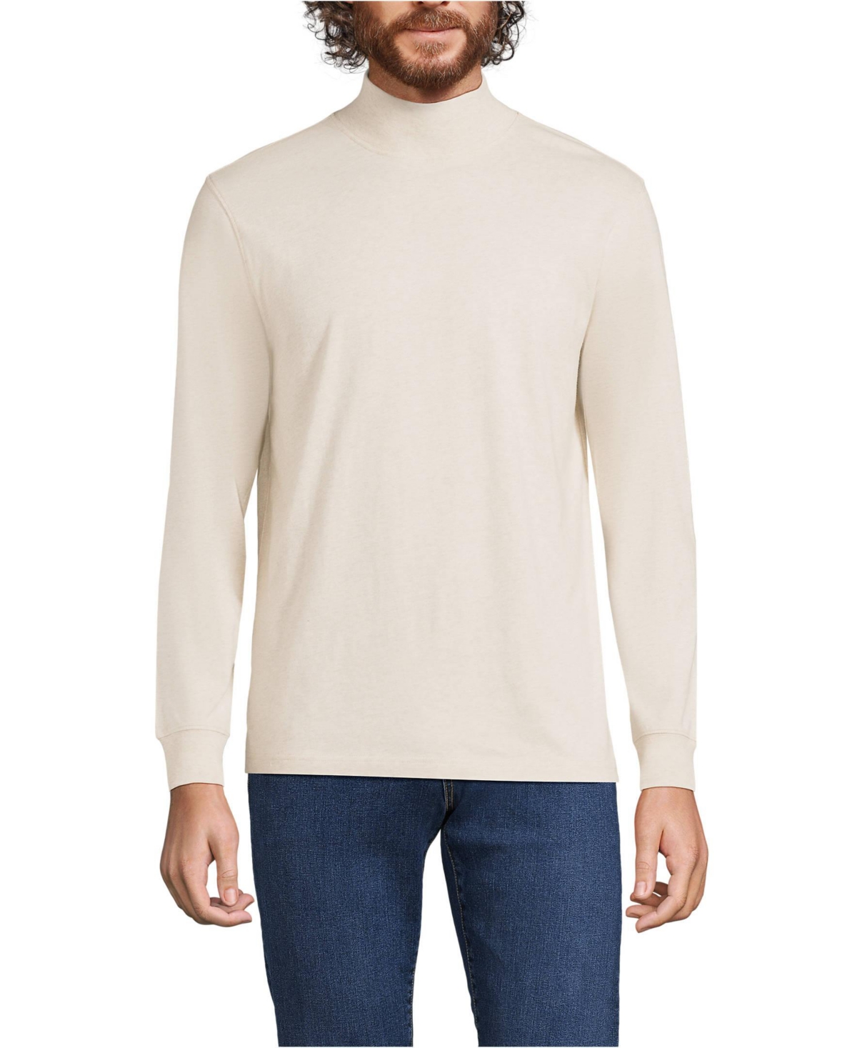 Click here for Lands End Big & Tall Super-t Mock Turtleneck - Fla... prices