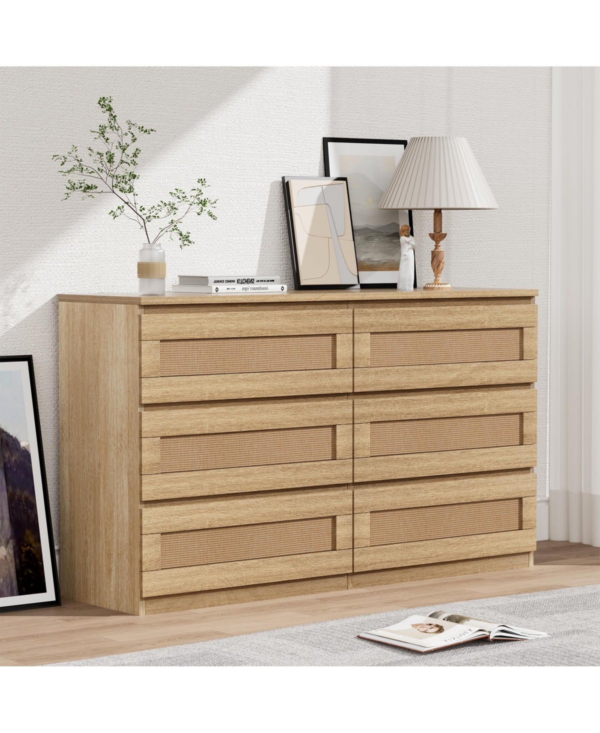 Click here for gaomon Rattan Dresser for Bedroom - Brown prices