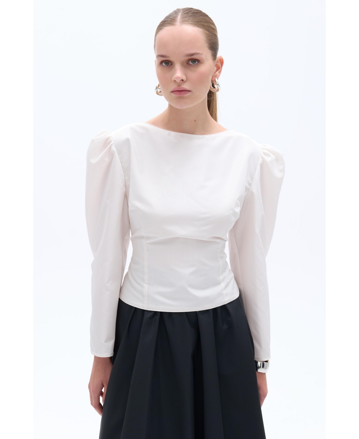 Click here for Nocturne Womens Boat Neck Blouse - Open white prices