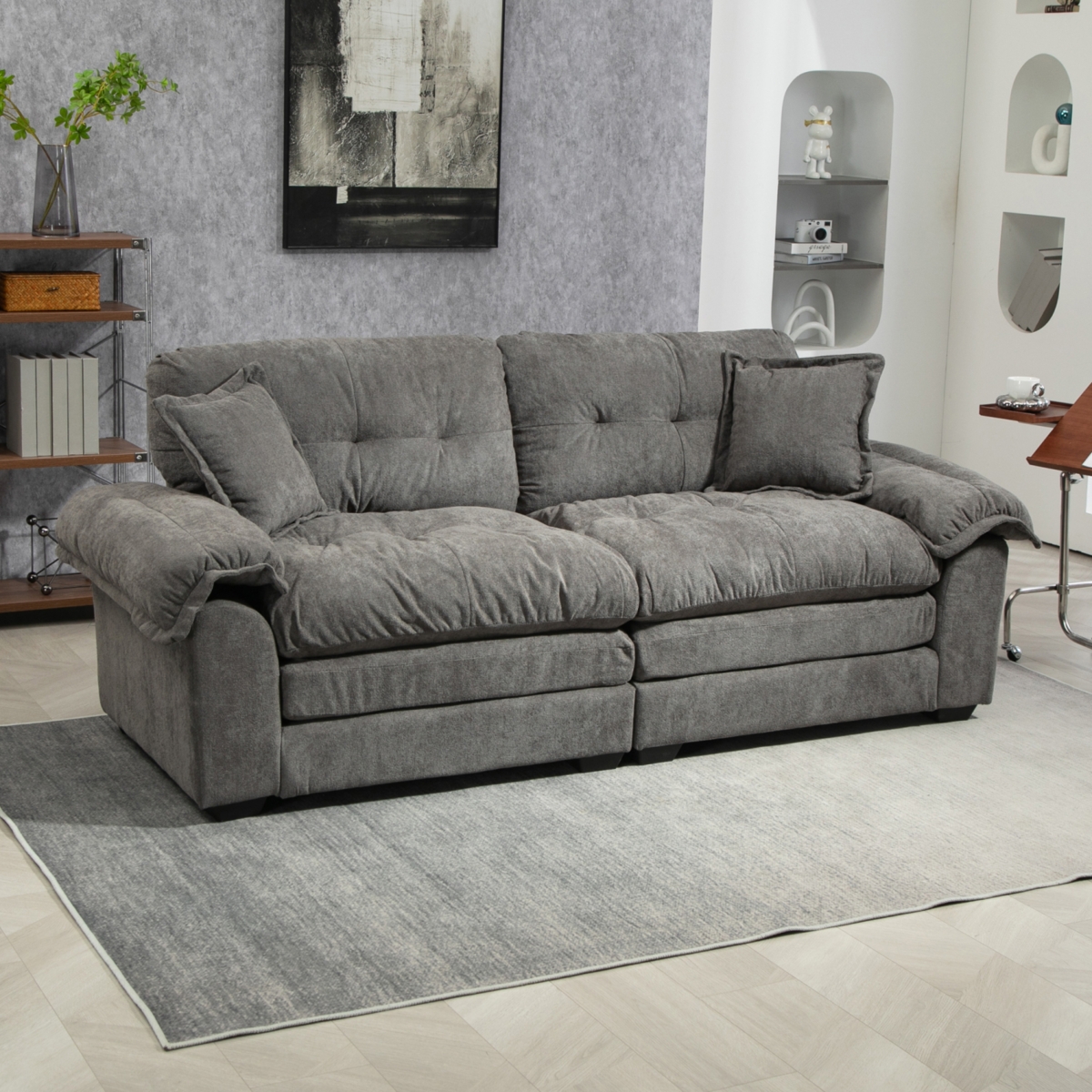 Click here for Streamdale Chenille Sofa with Pillows & Memory Foa... prices