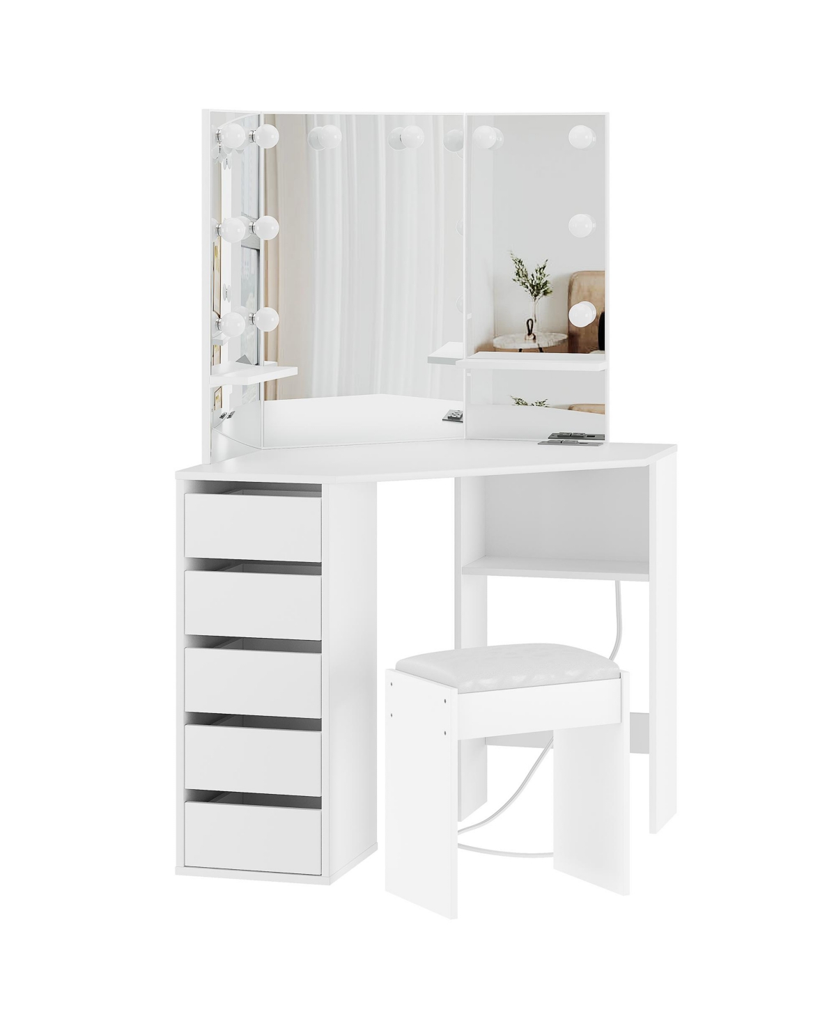 Click here for gaomon Table with Mirror Lamp Dressing Table with... prices