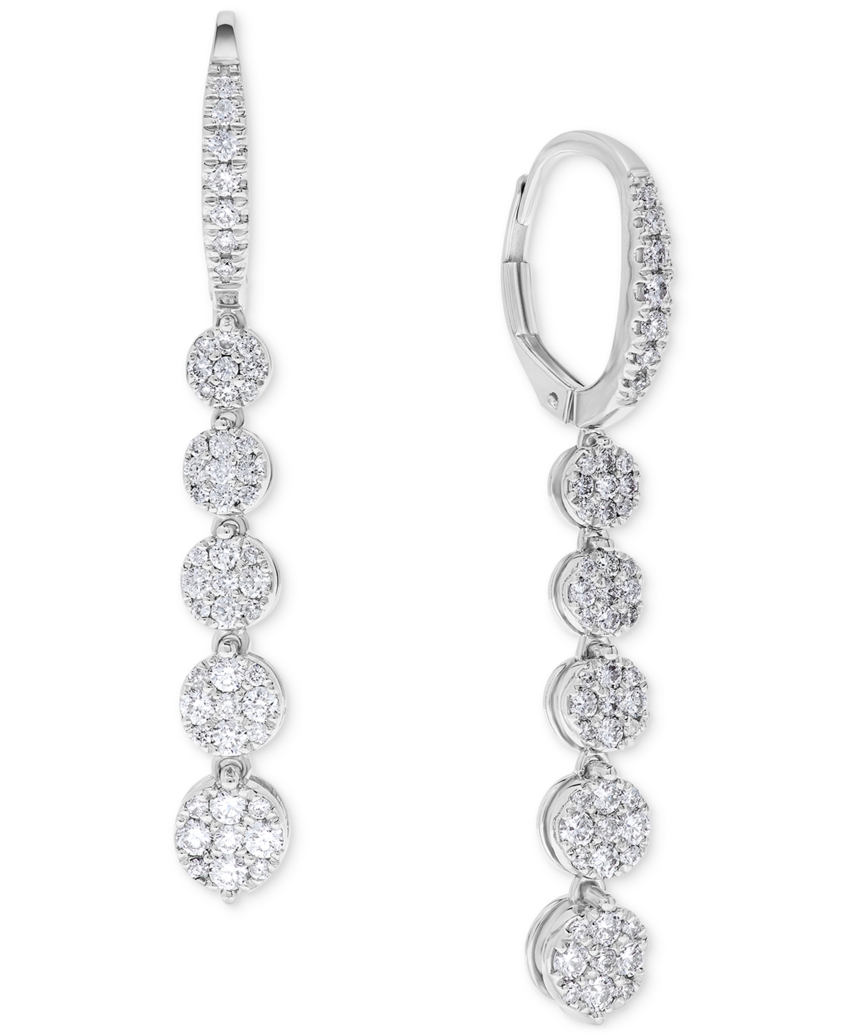 Click here for Diamond Multi Cluster Drop Earrings (1 ct. t.w.) i... prices