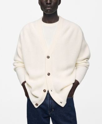 Mango Men's Chunky-Knit Relaxed-Fit Cardigan - Macy's
