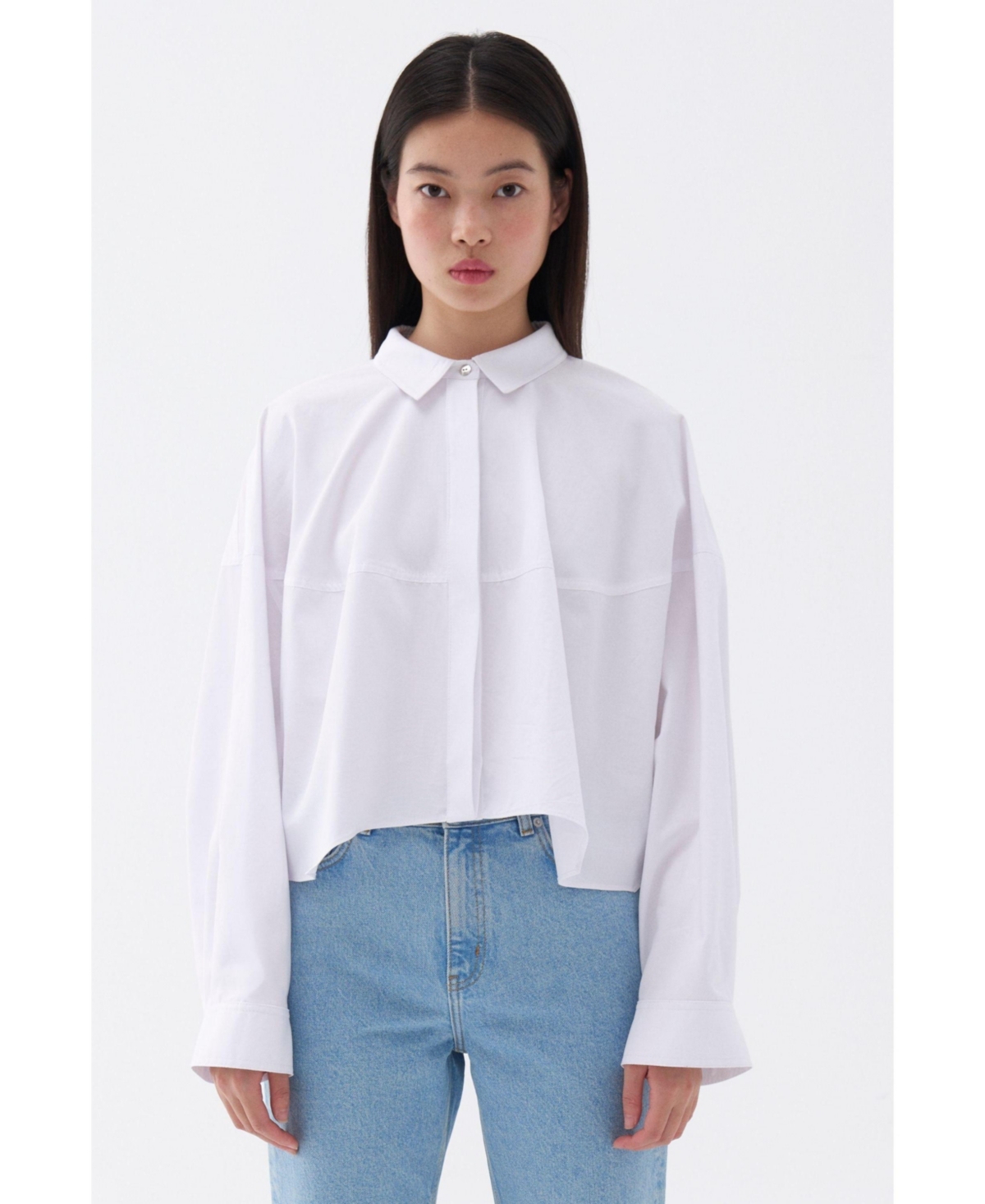 Click here for Nocturne Womens Oversized Button-Up Shirt - Ecru prices