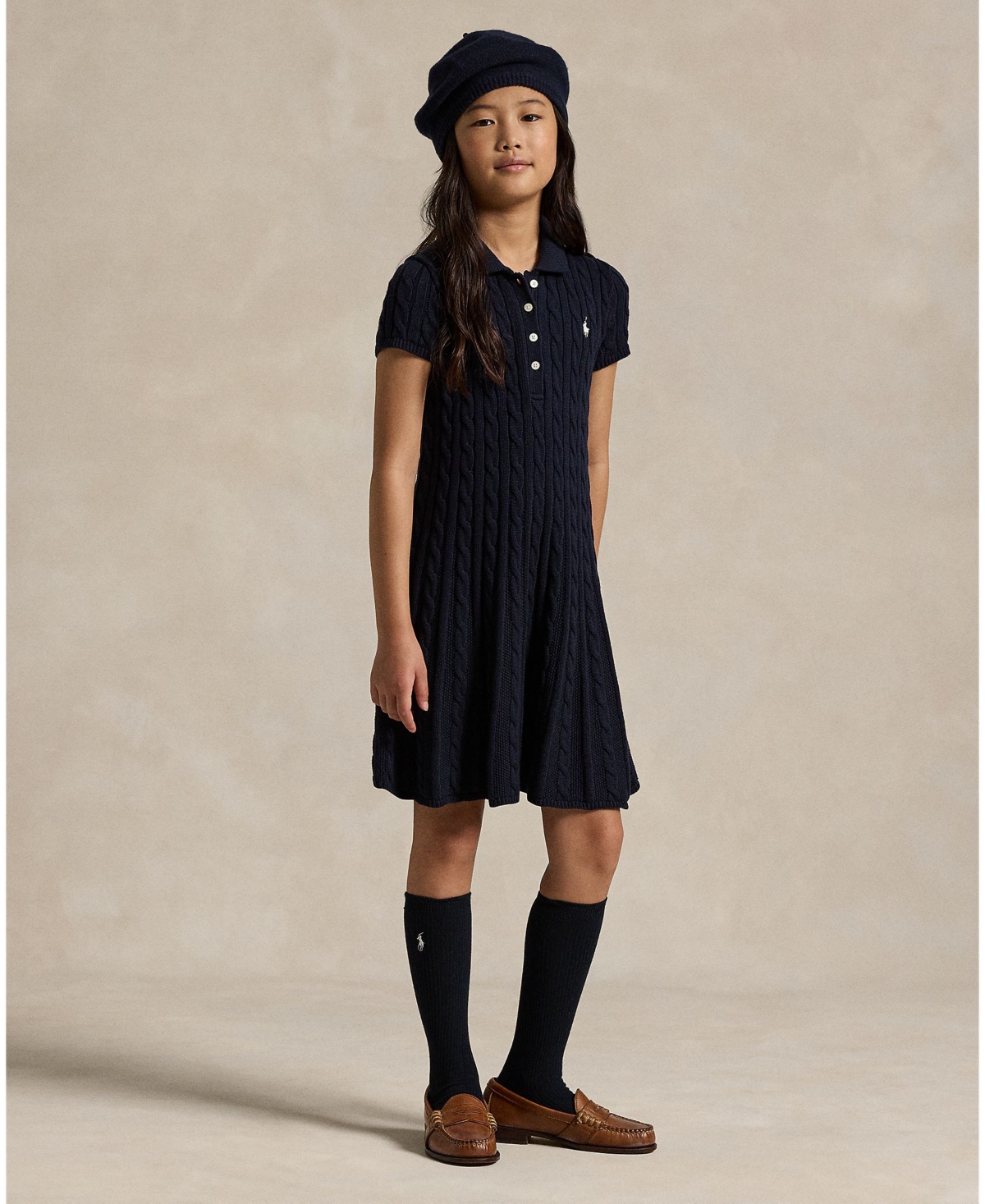 Click here for Polo Ralph Lauren Big Girls Cable-Knit Cotton Polo... prices