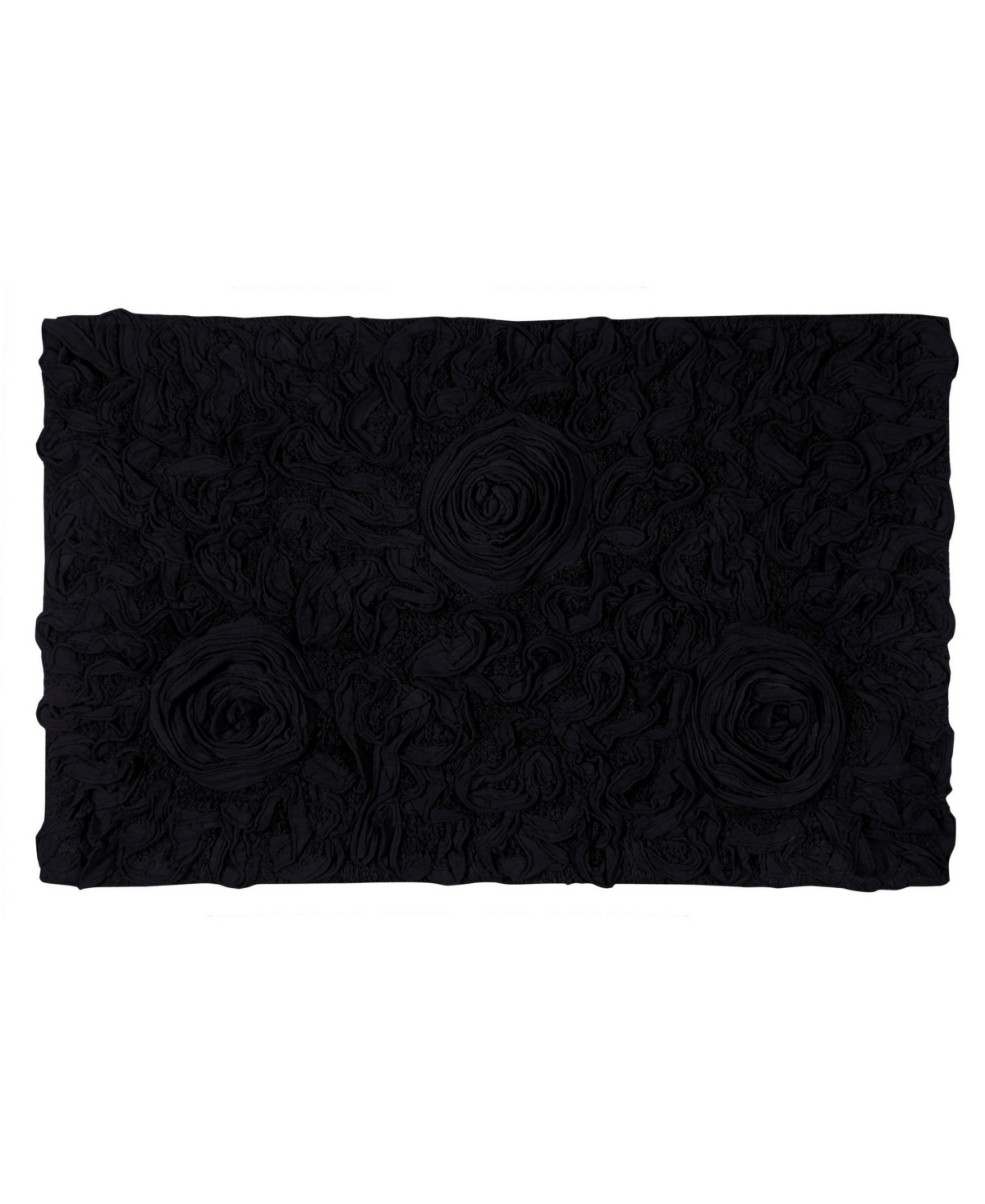 Click here for Home Weavers Bell Flower Bath Rug  21 x 34 - Black prices