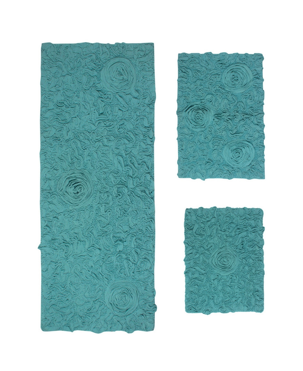 Click here for Home Weavers Bell Flower 3-Pc. Bath Rug Set - Turq... prices
