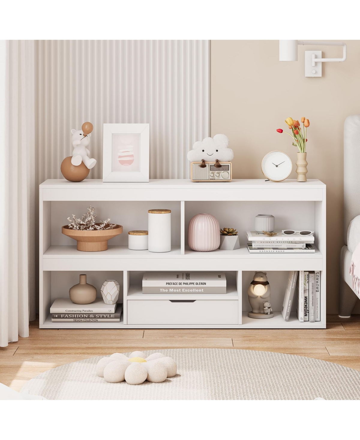 Click here for gaomon 5 Cubes Kids Bookshelf with Drawer - White prices