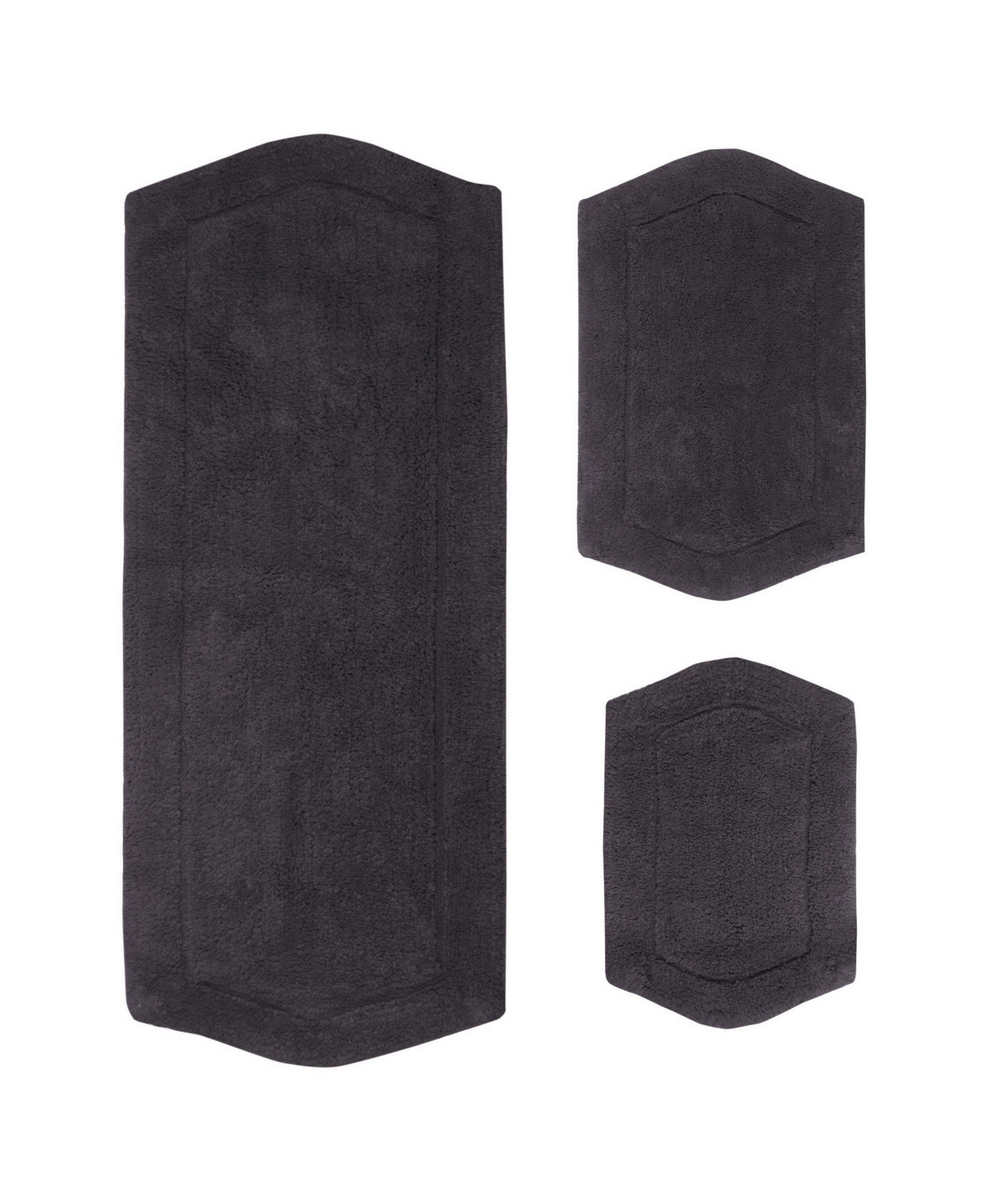 Home Weavers Waterford 3-Pc. Bath Rug Set - Grey