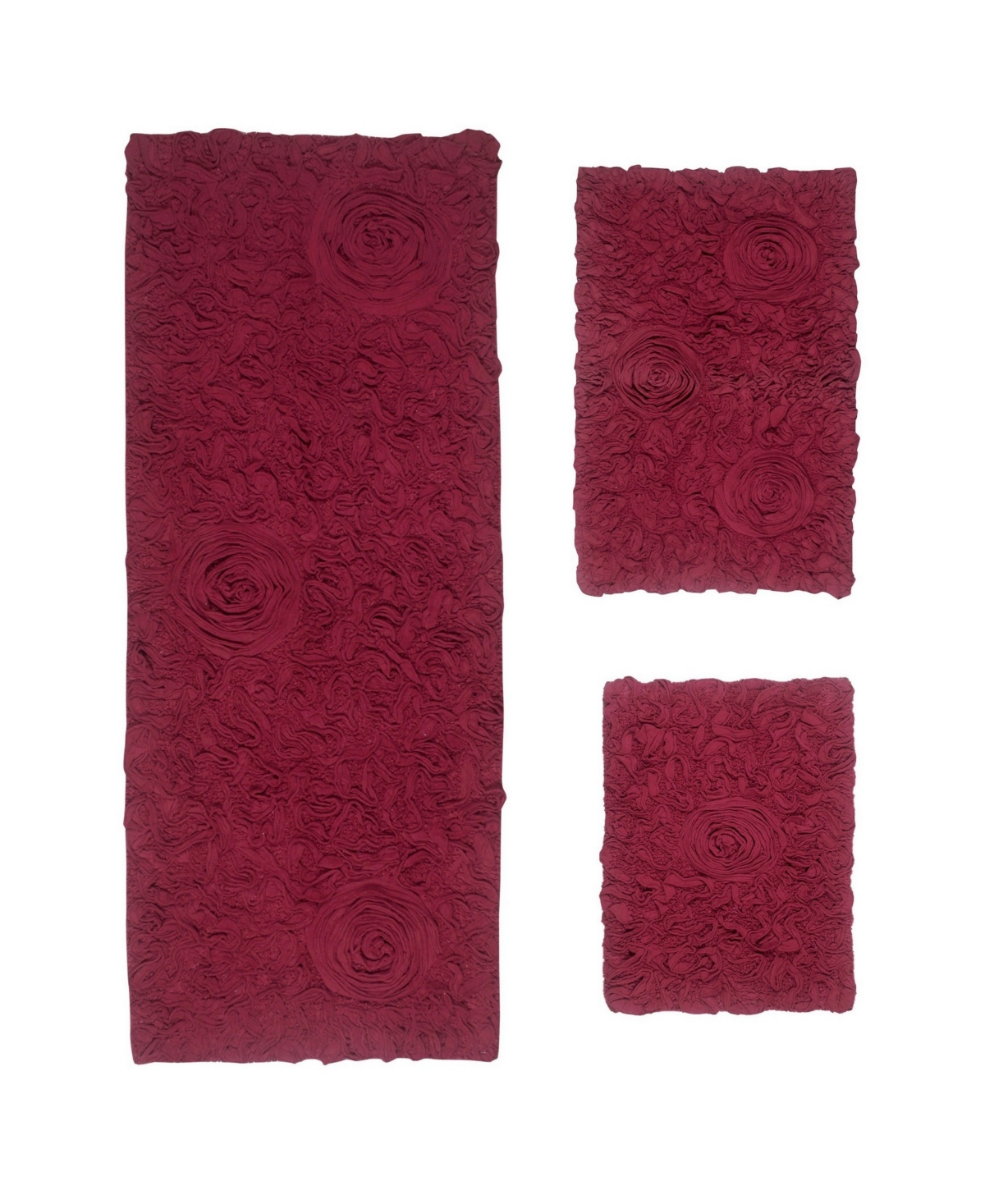 Click here for Home Weavers Bell Flower 3-Pc. Bath Rug Set - Red prices