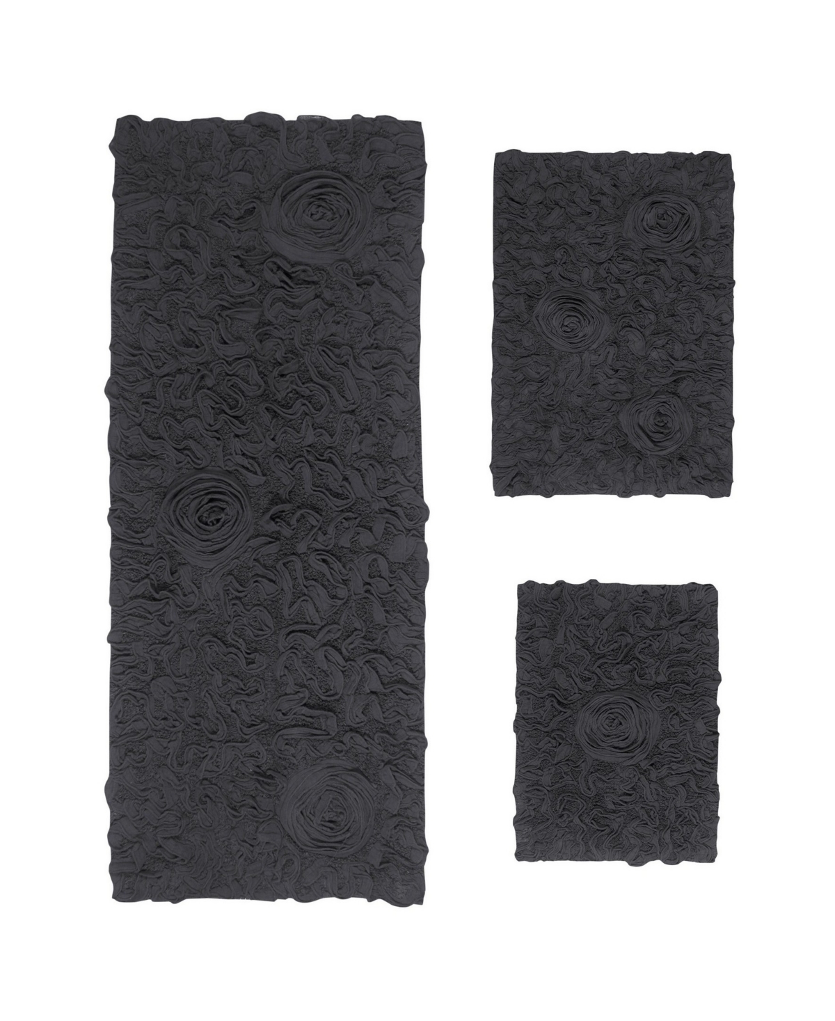 Click here for Home Weavers Bell Flower 3-Pc. Bath Rug Set - Grey prices