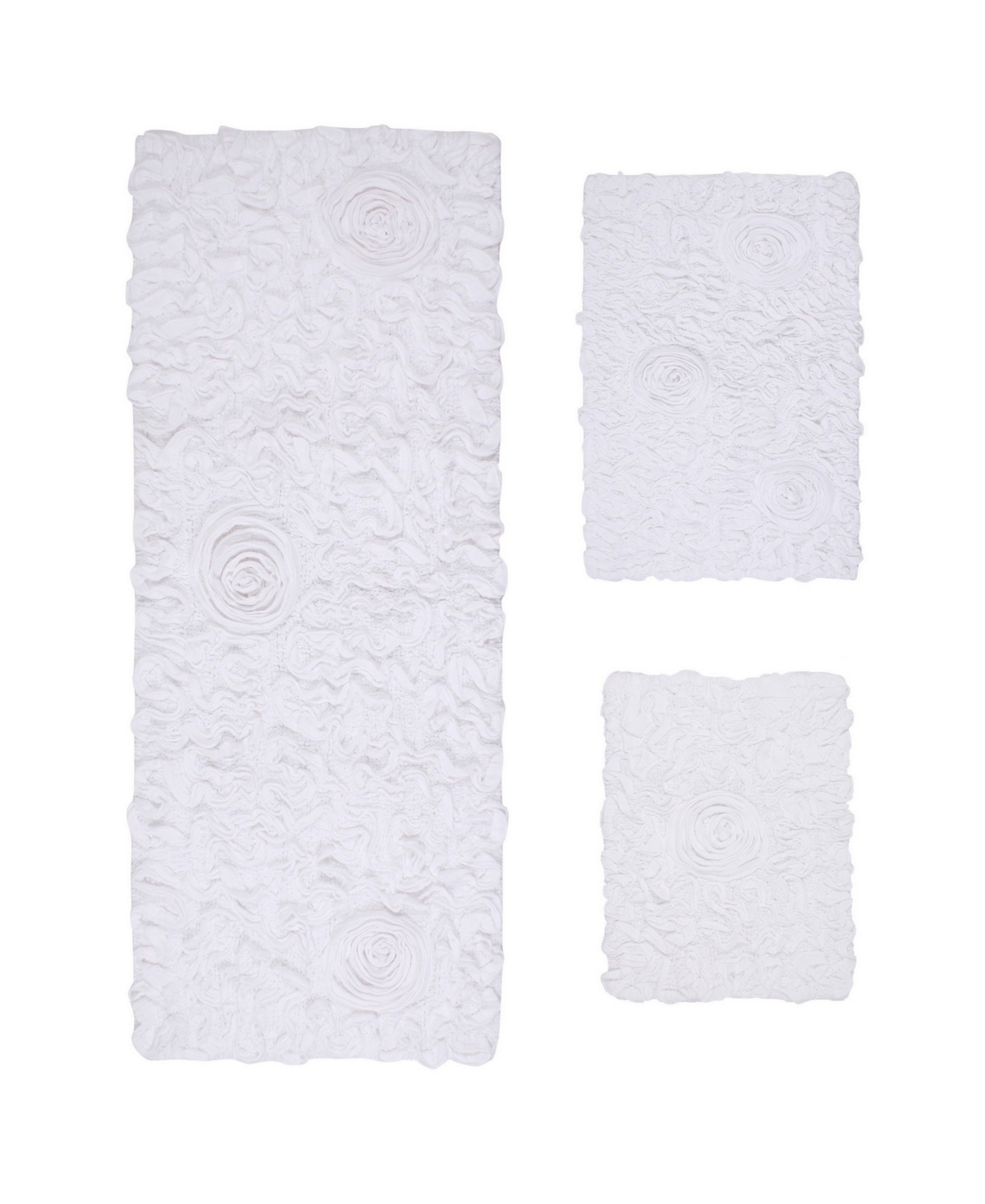 Click here for Home Weavers Bell Flower 3-Pc. Bath Rug Set - Whit... prices