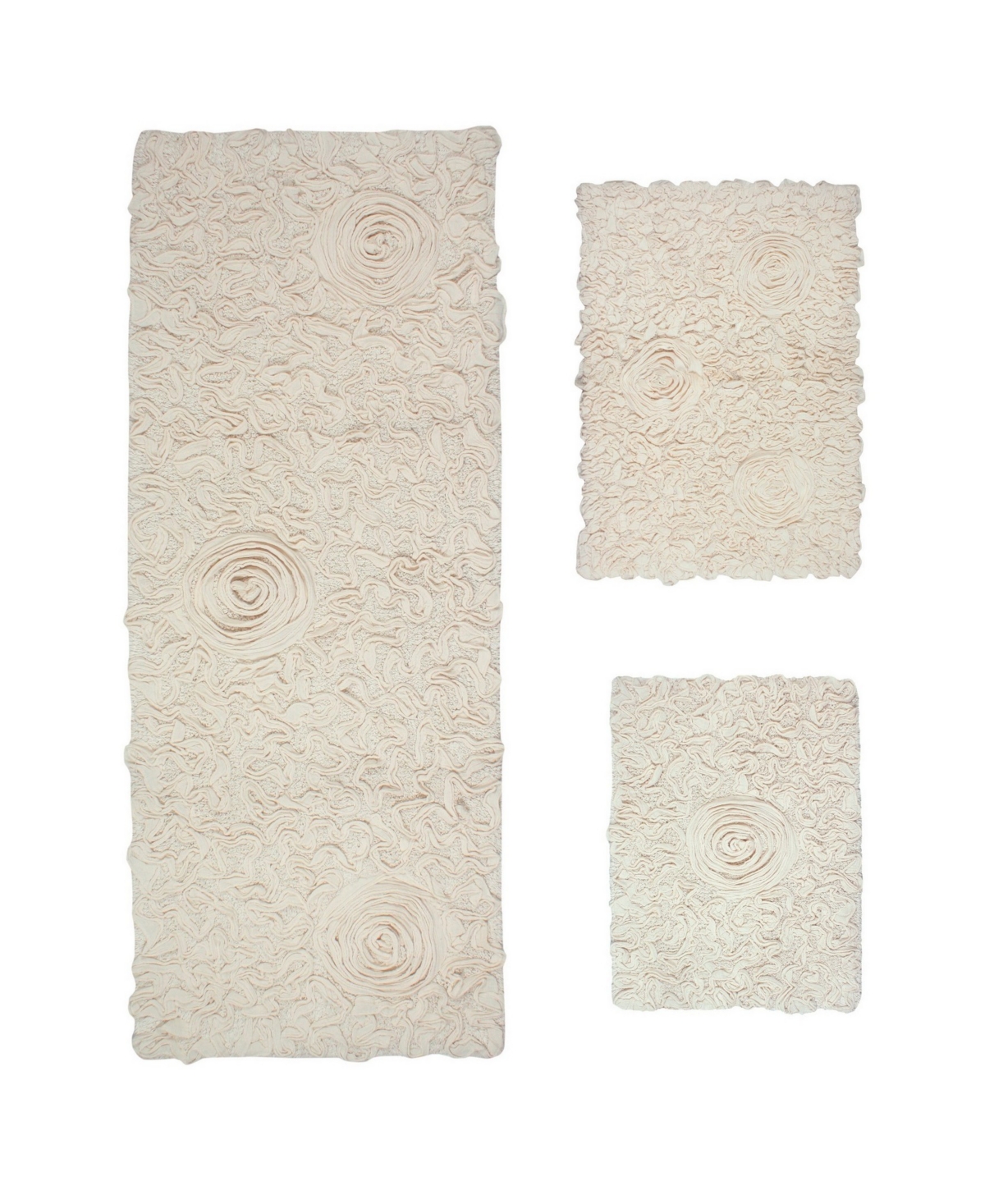 Click here for Home Weavers Bell Flower 3-Pc. Bath Rug Set - Natu... prices