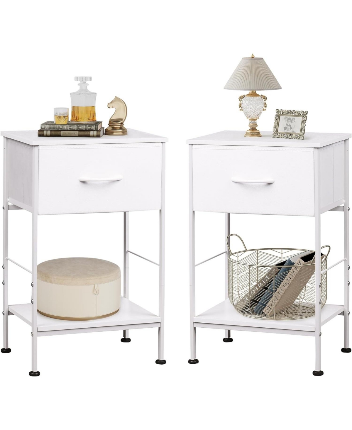 Click here for Wlive Nightstand Set of 2 End Table with Fabric St... prices