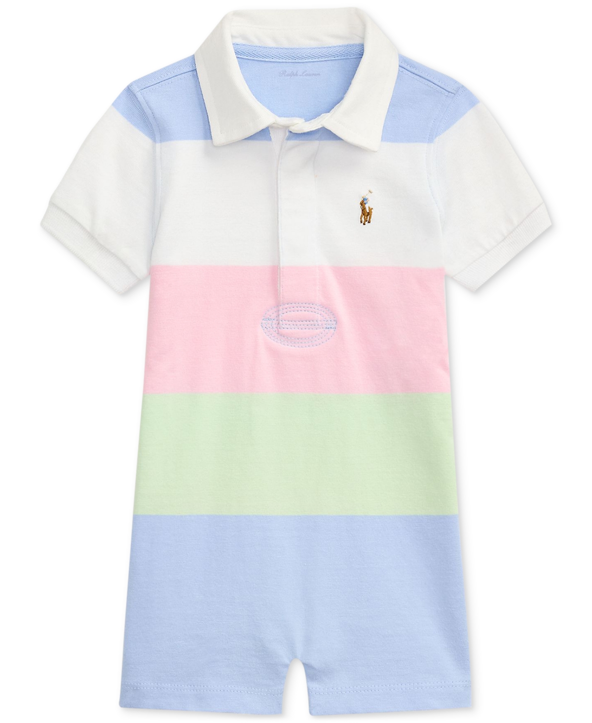 Polo Ralph Lauren Baby Cotton Rugby Shortall - Blue Stripe