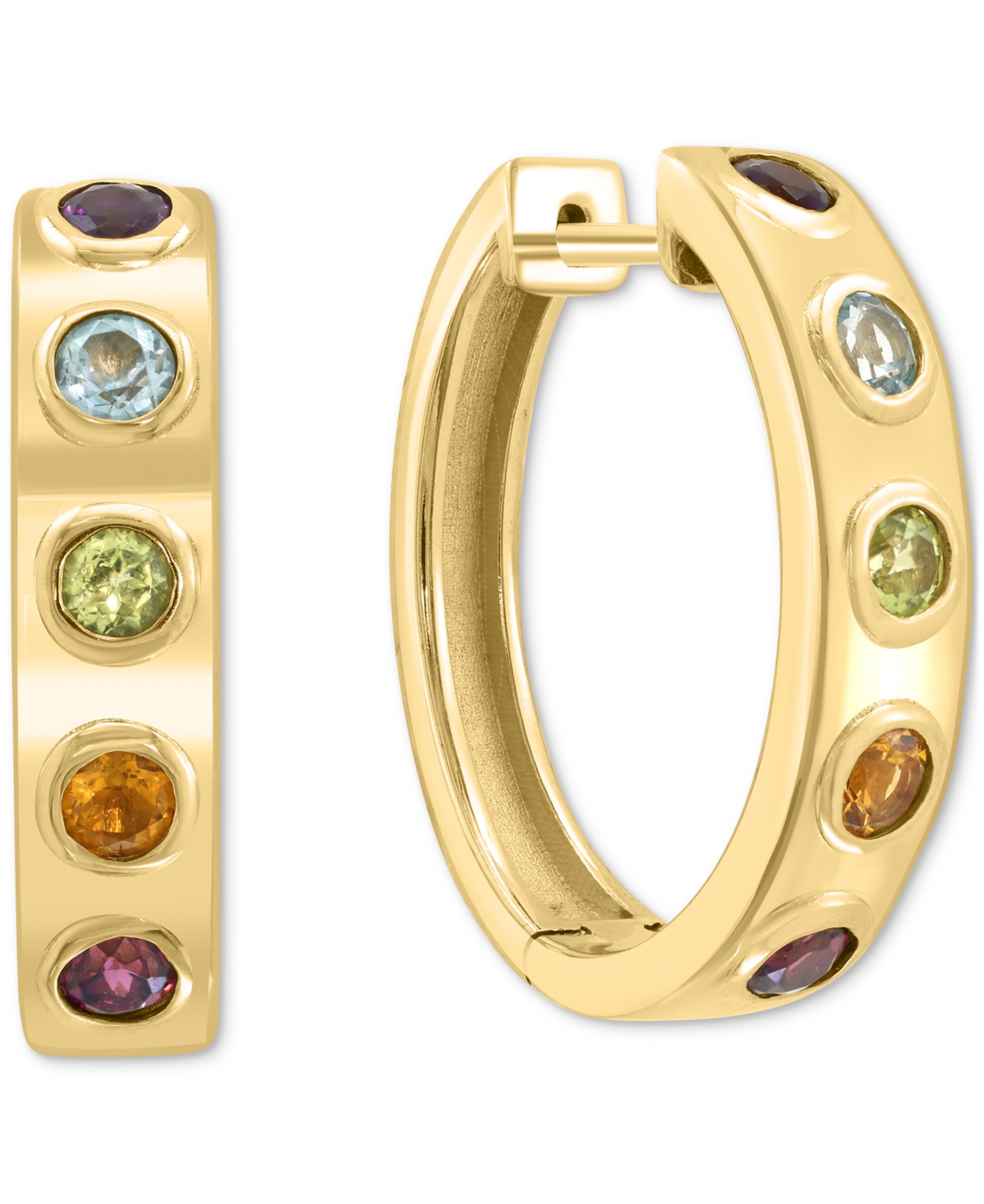 Click here for Effy Multi-Gemstone Bezel Small Hoop Earrings (1-1... prices