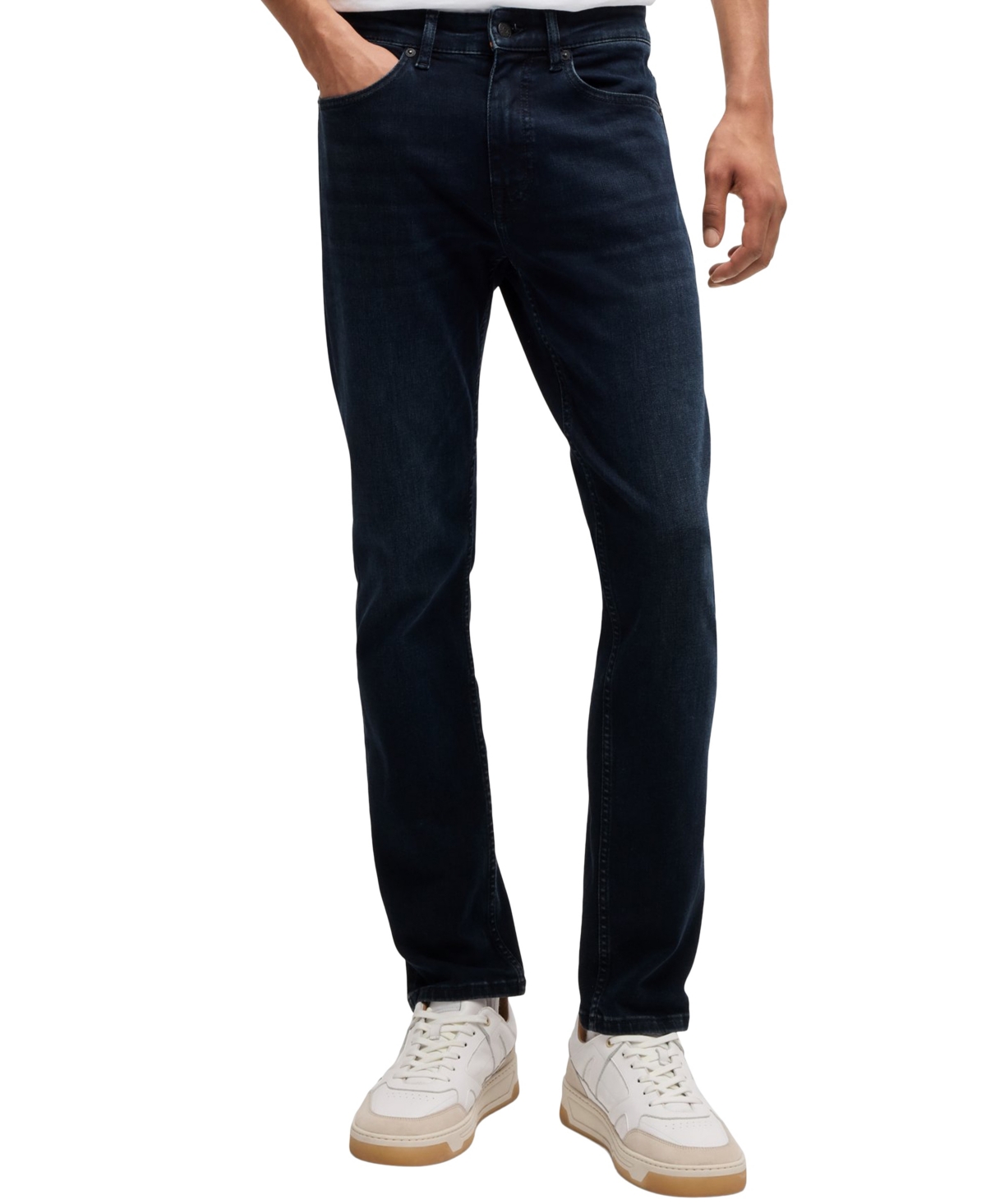 Click here for Boss by Hugo Boss Mens Blue-Black Soft-Motion Slim... prices