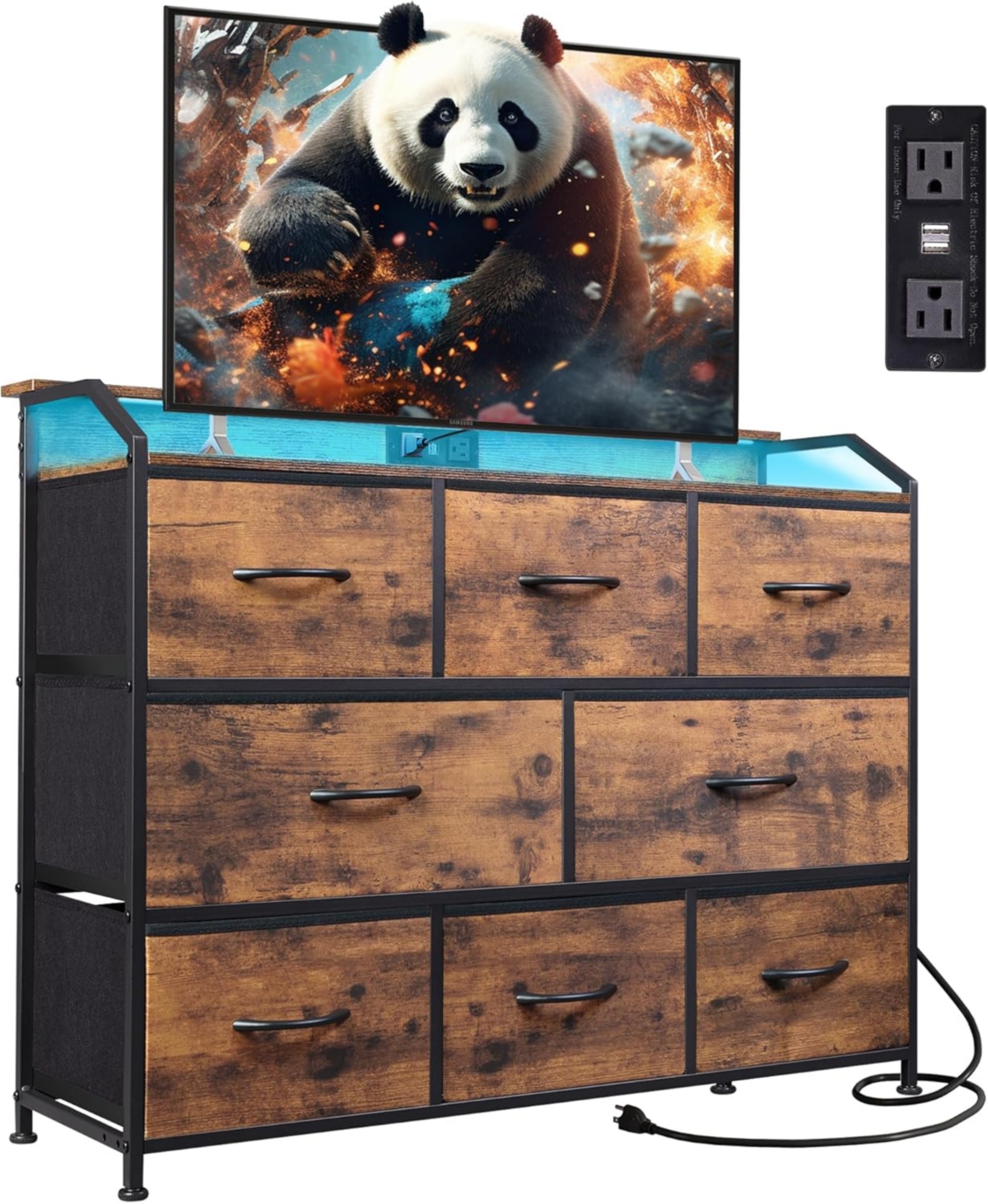 Click here for Wlive Fabric Dresser with 8 Drawers Led Light Powe... prices