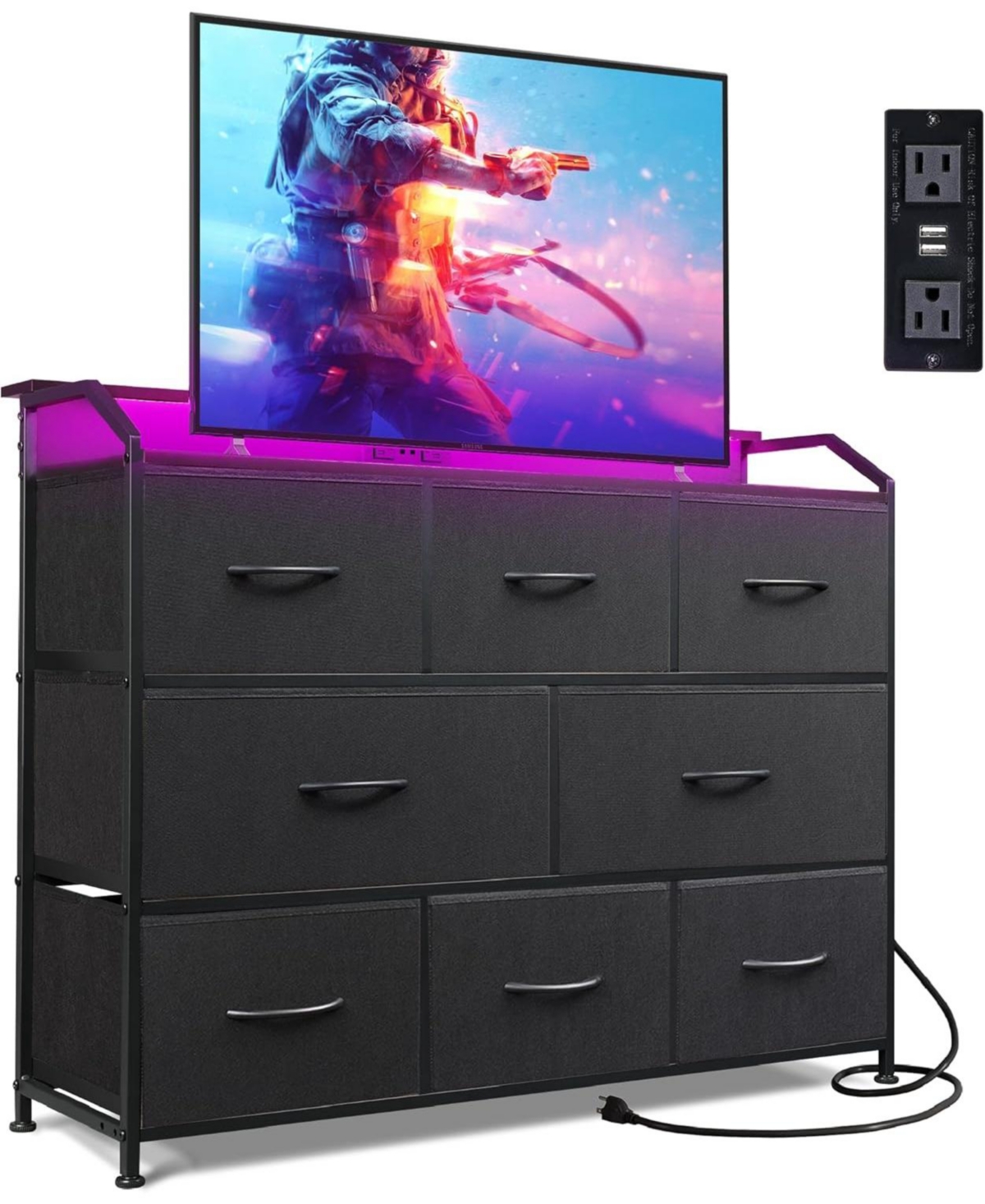 Click here for Wlive Fabric Dresser with 8 Drawers Led Light Powe... prices