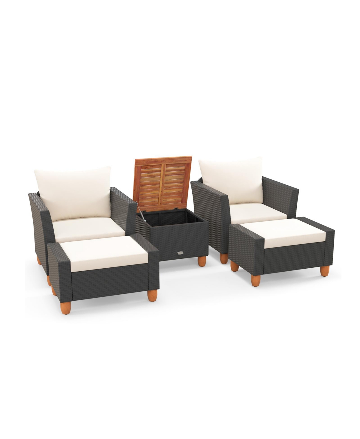 Click here for 5 Pieces Patio Furniture Set with Loveseat and Arm... prices
