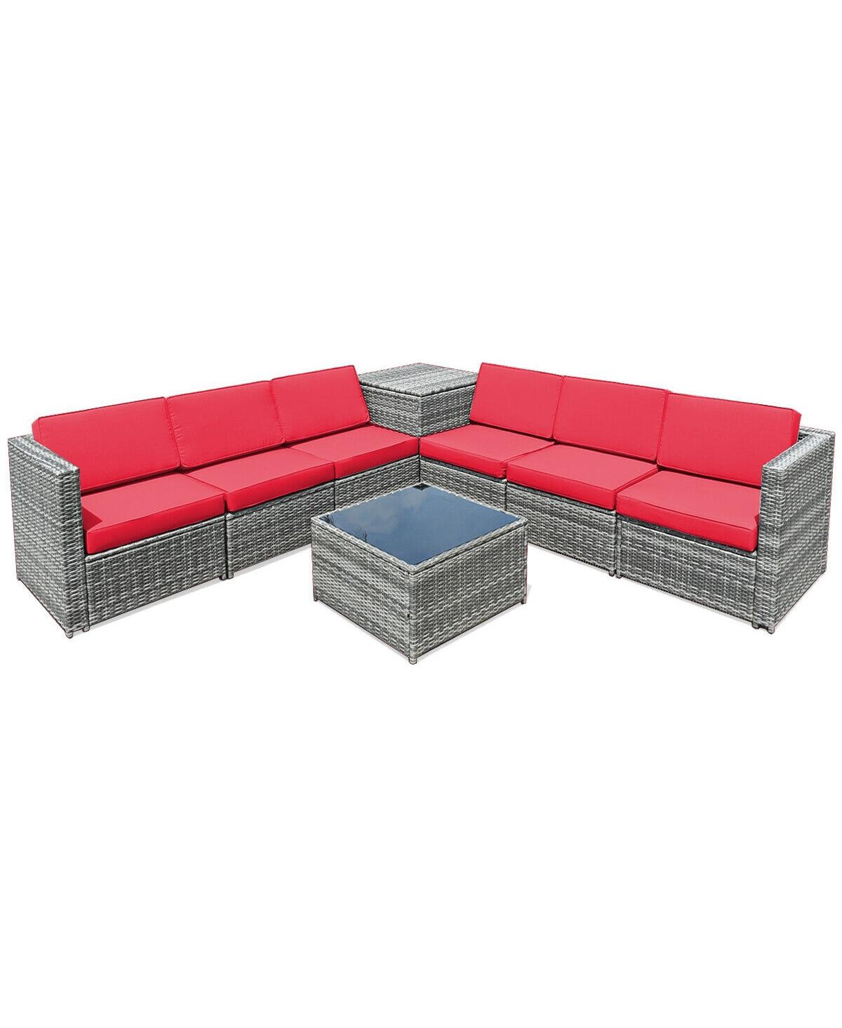 Click here for 8 Piece Wicker Sofa Rattan Dinning Set Patio Furni... prices