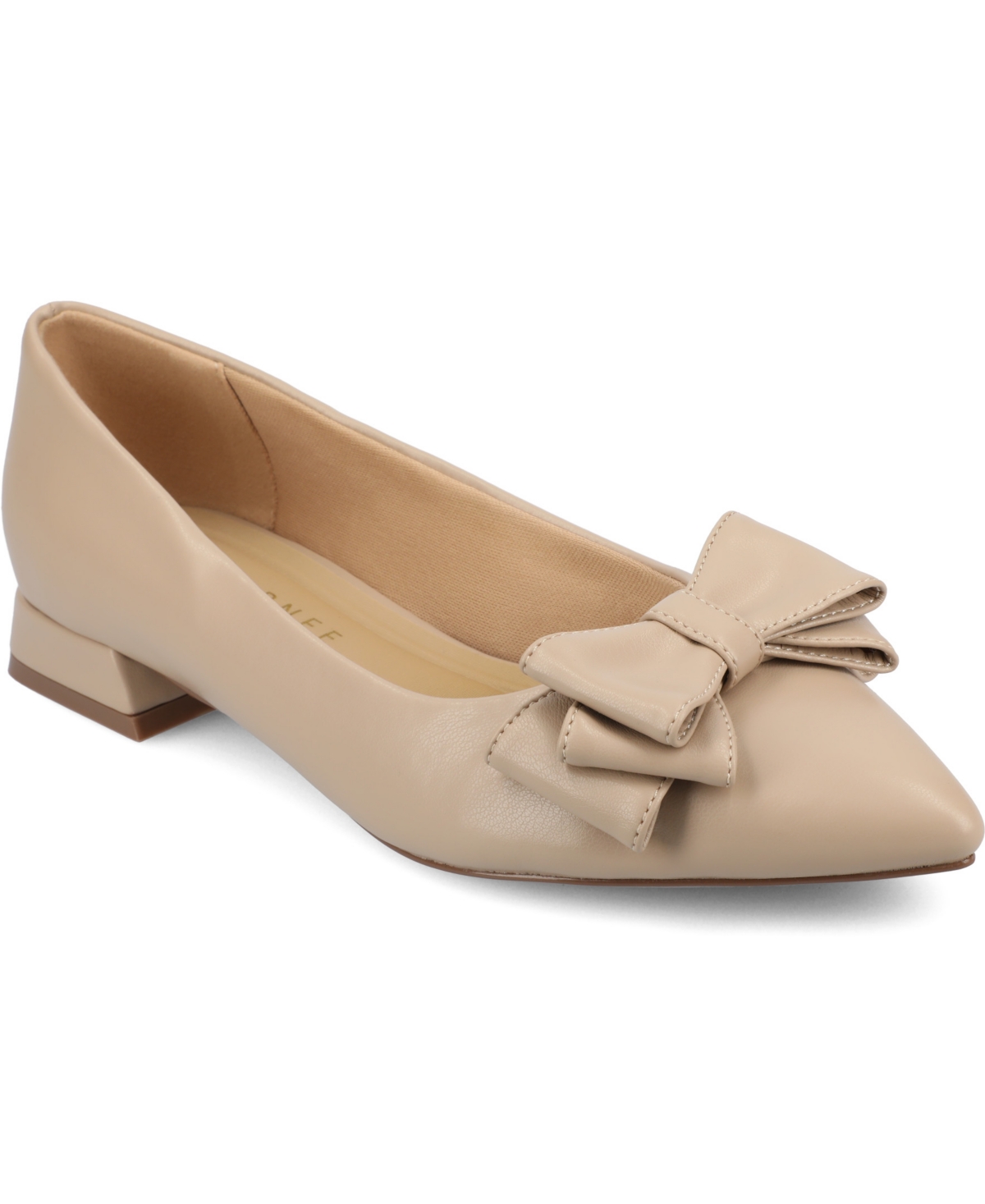 Click here for Journee Collection Womens Ophelia Bow Low Block He... prices