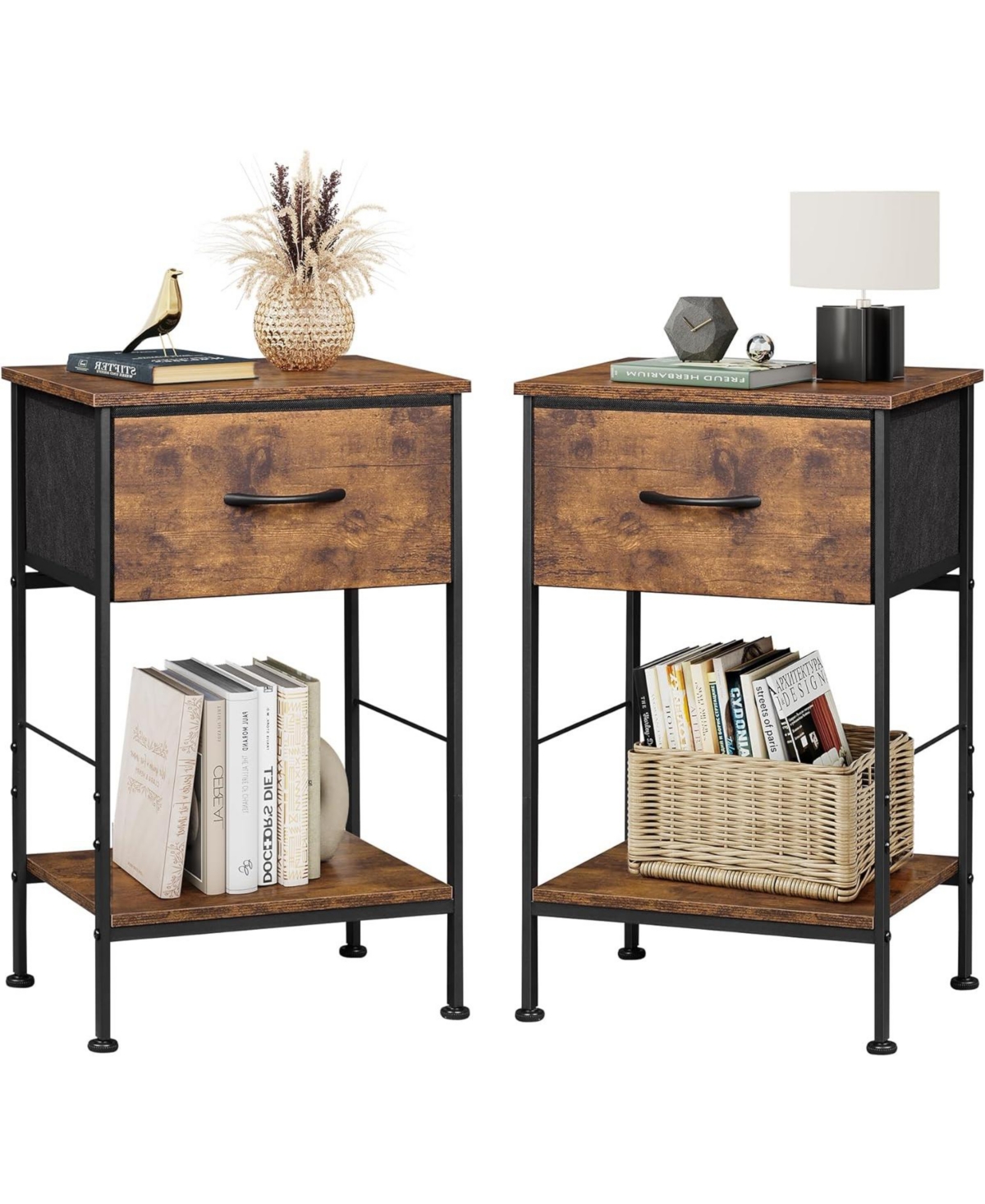 Click here for Wlive Nightstand Set of 2 End Table with Fabric St... prices