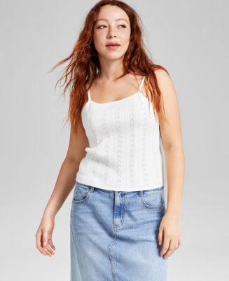 And Now This® Women's Scoop-Neck Pointelle Tank Top, Exclusively at ...