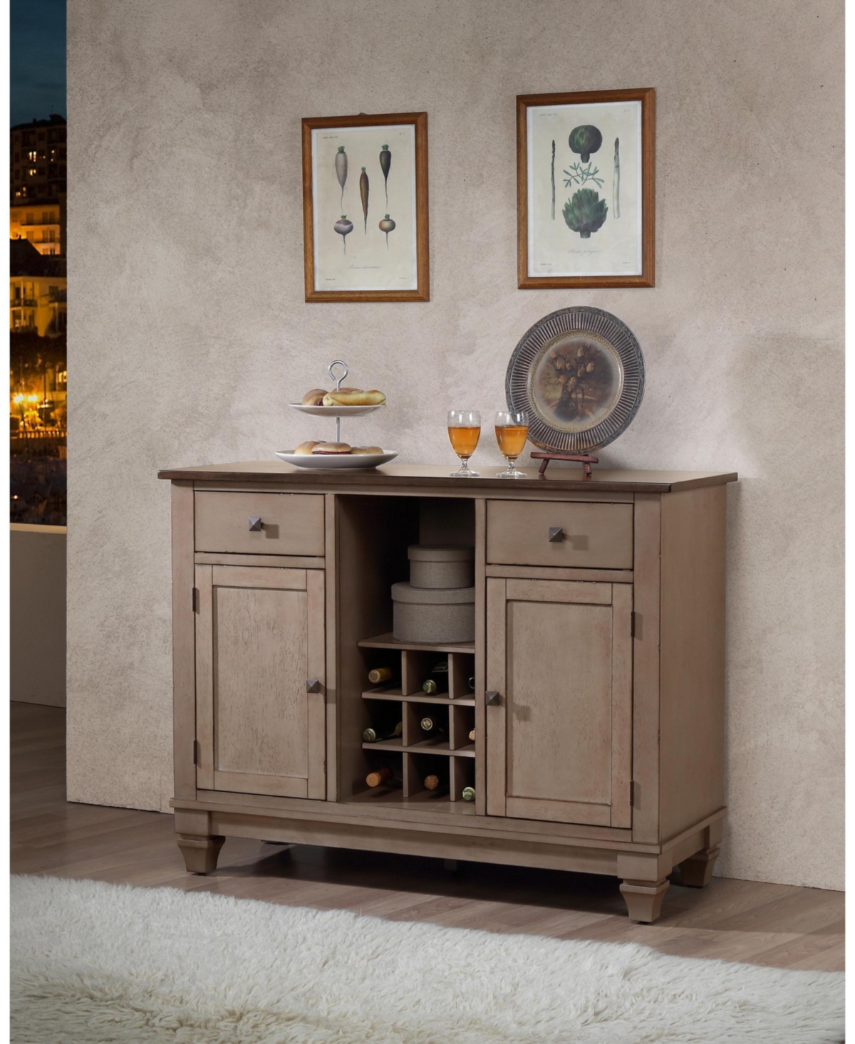Click here for Kings Brand Furniture Almon Wood Buffet Server wit... prices