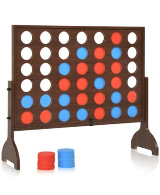 SUGIFT Giant Wooden 4-in-a-Row Game, Outdoor & Indoor Connect 4 Game w ...