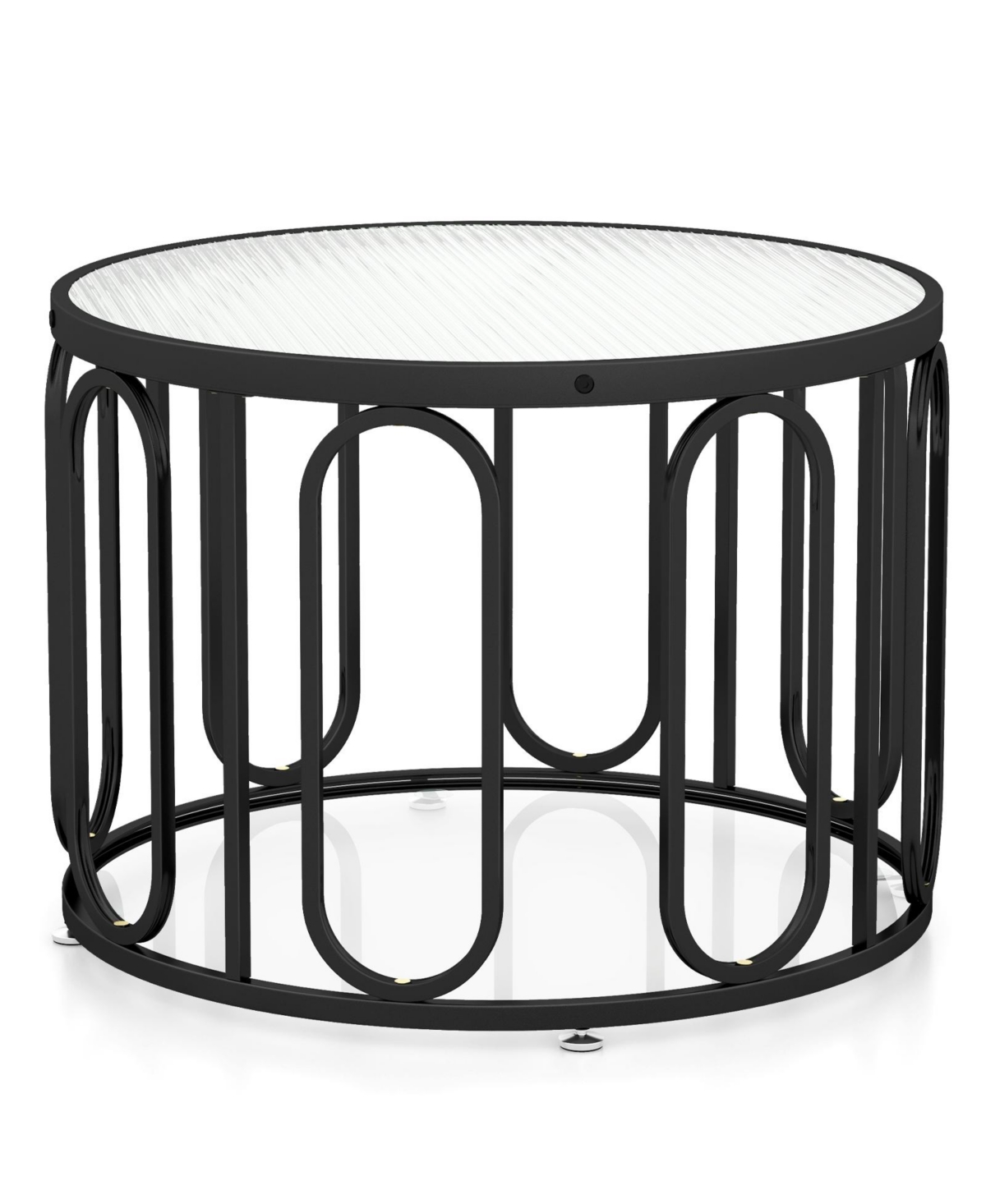 Click here for Gouun 24 Inch Round Table with Reeded Tempered Gla... prices