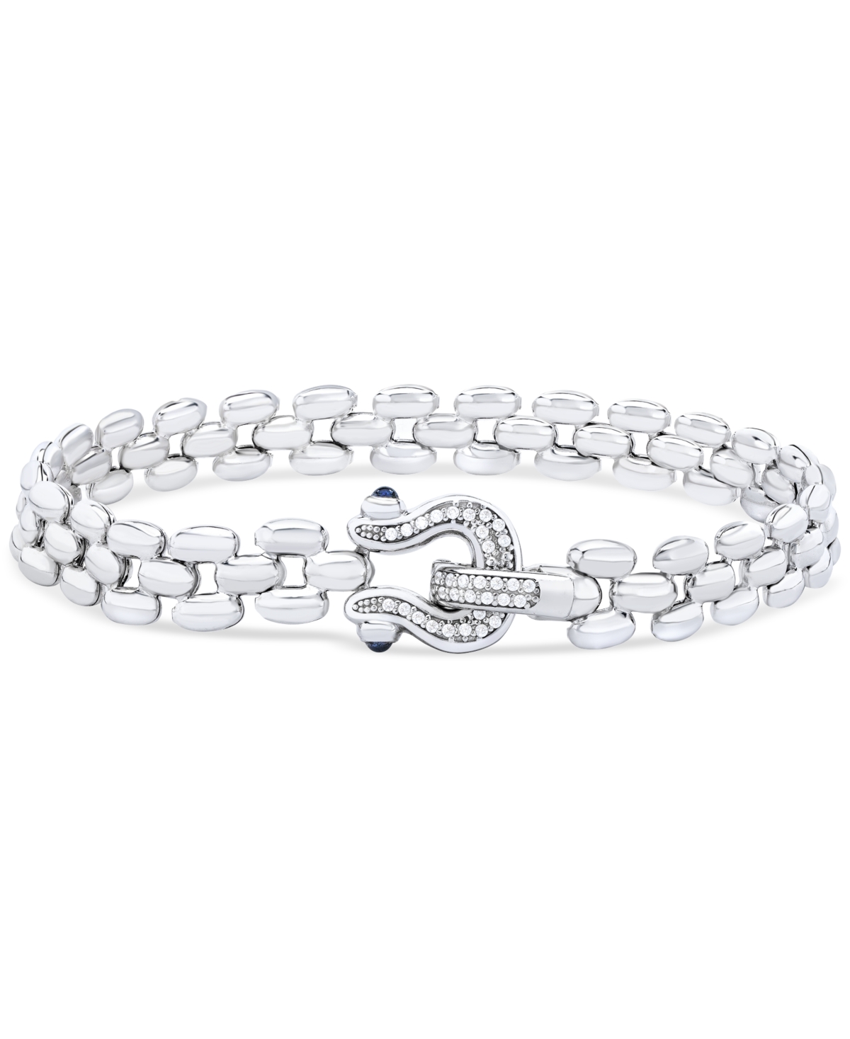 Click here for Diamond Horseshoe Clasp Panther Link Chain Bracele... prices