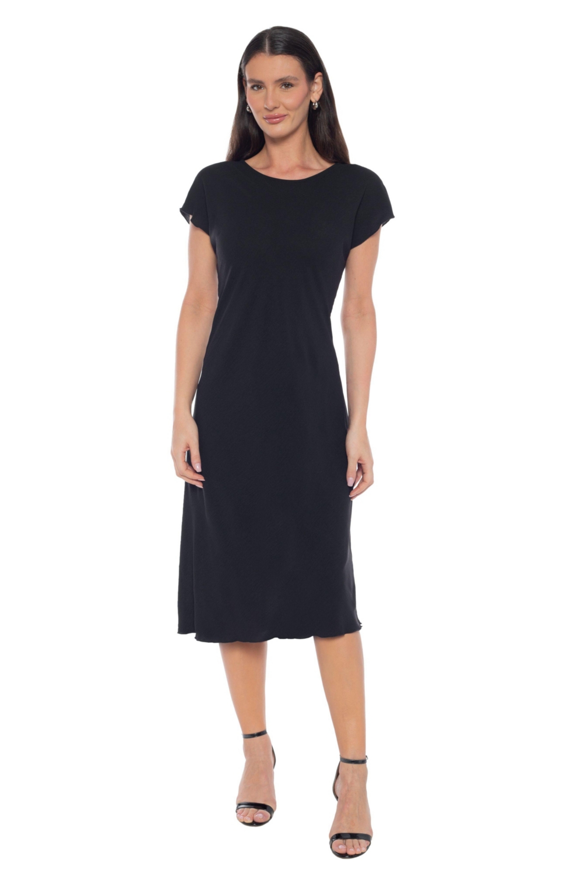 Click here for Bebe Womens Airflow Midi Dress - Black prices