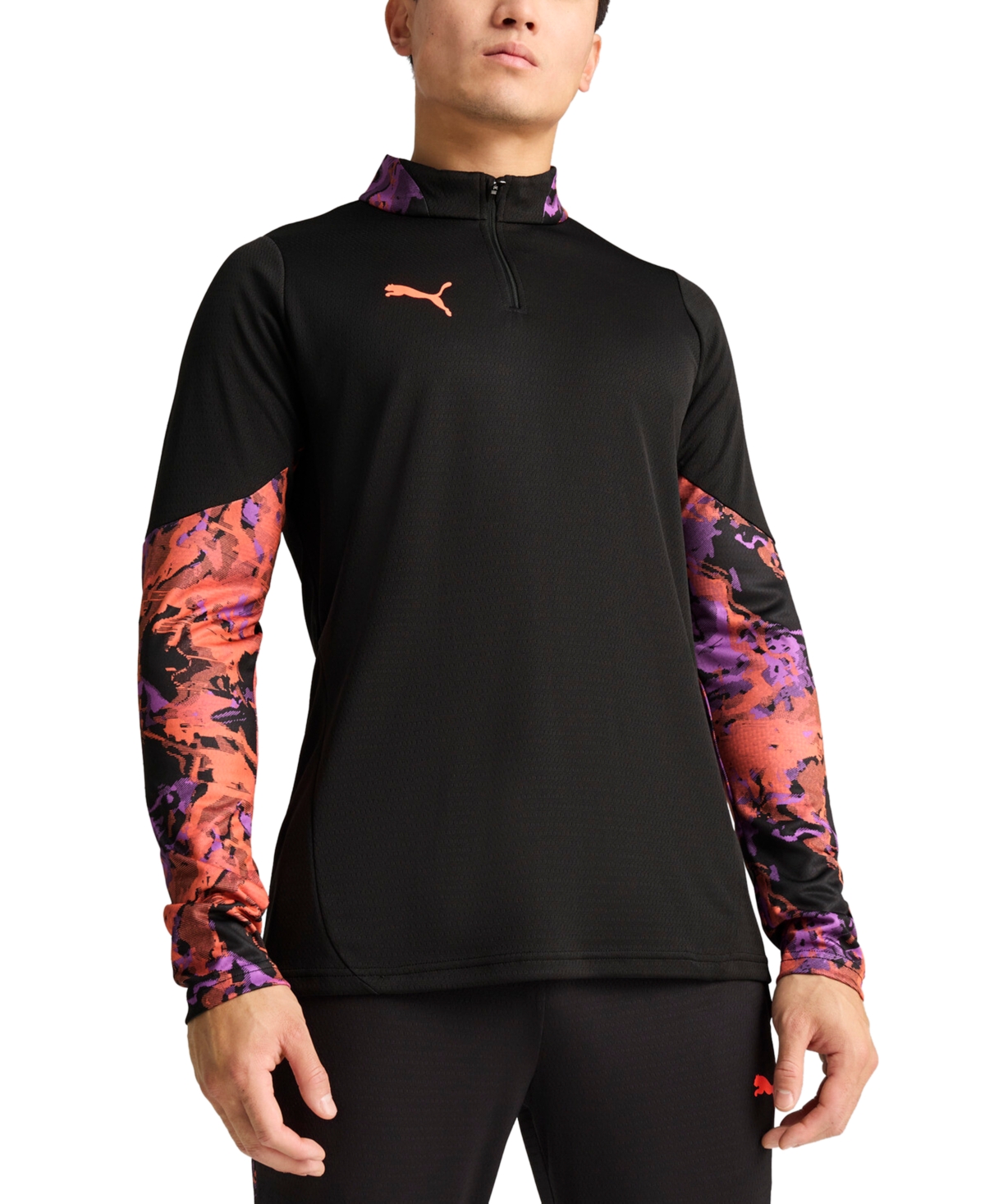 Click here for Puma Mens Swirl Pattern Quarter-Zip Shirt - Black prices