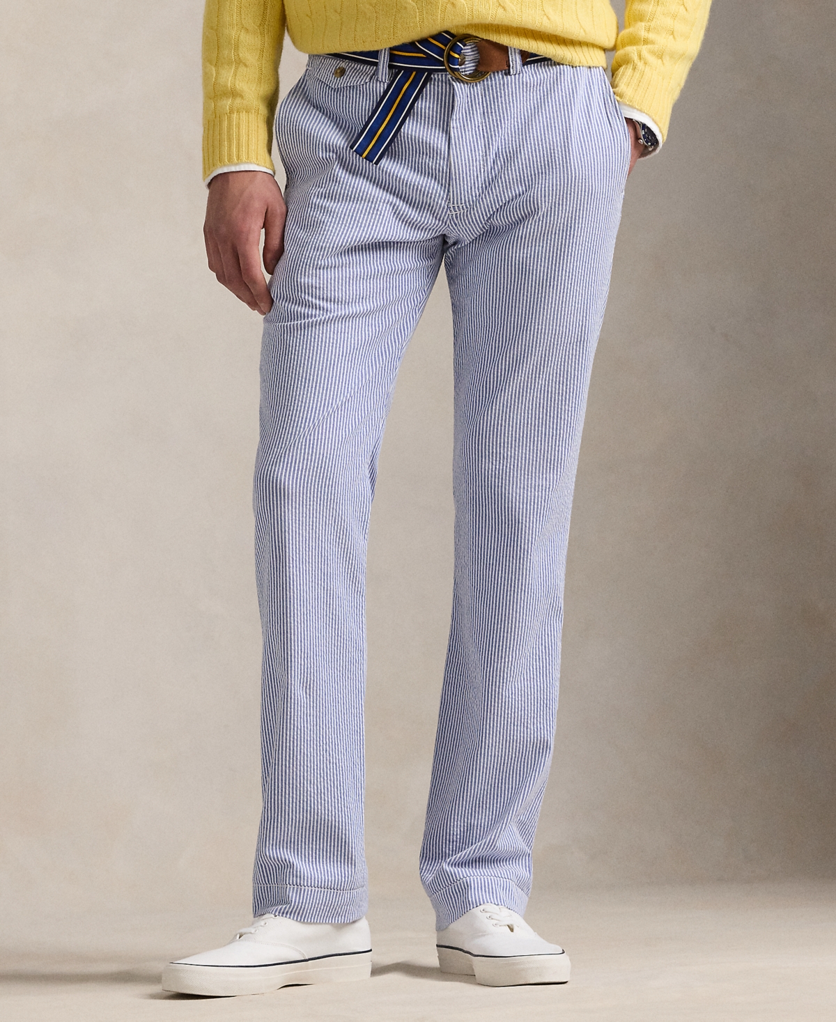 Polo Ralph Lauren Men's Stretch Straight-fit Seersucker Pants In Blue Seersucker | ModeSens
