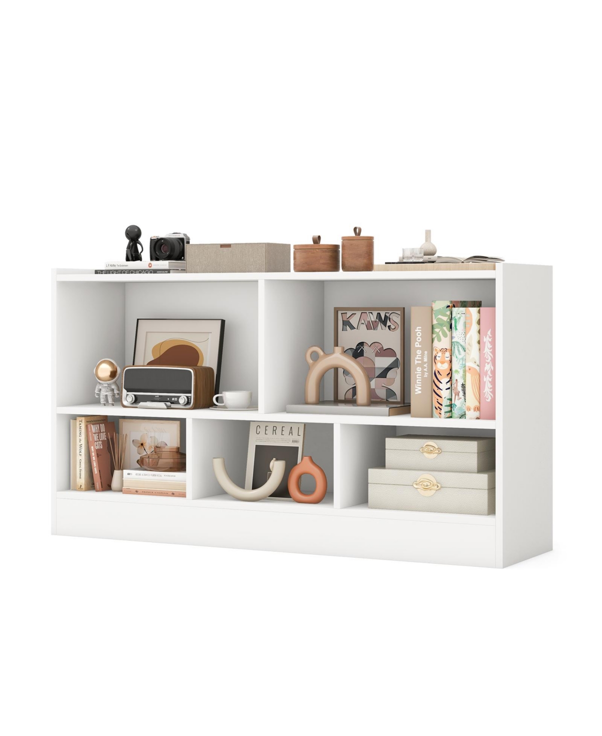 Click here for Gouun Kids 2-Shelf Bookcase 5-Cube Wood Toy Storag... prices