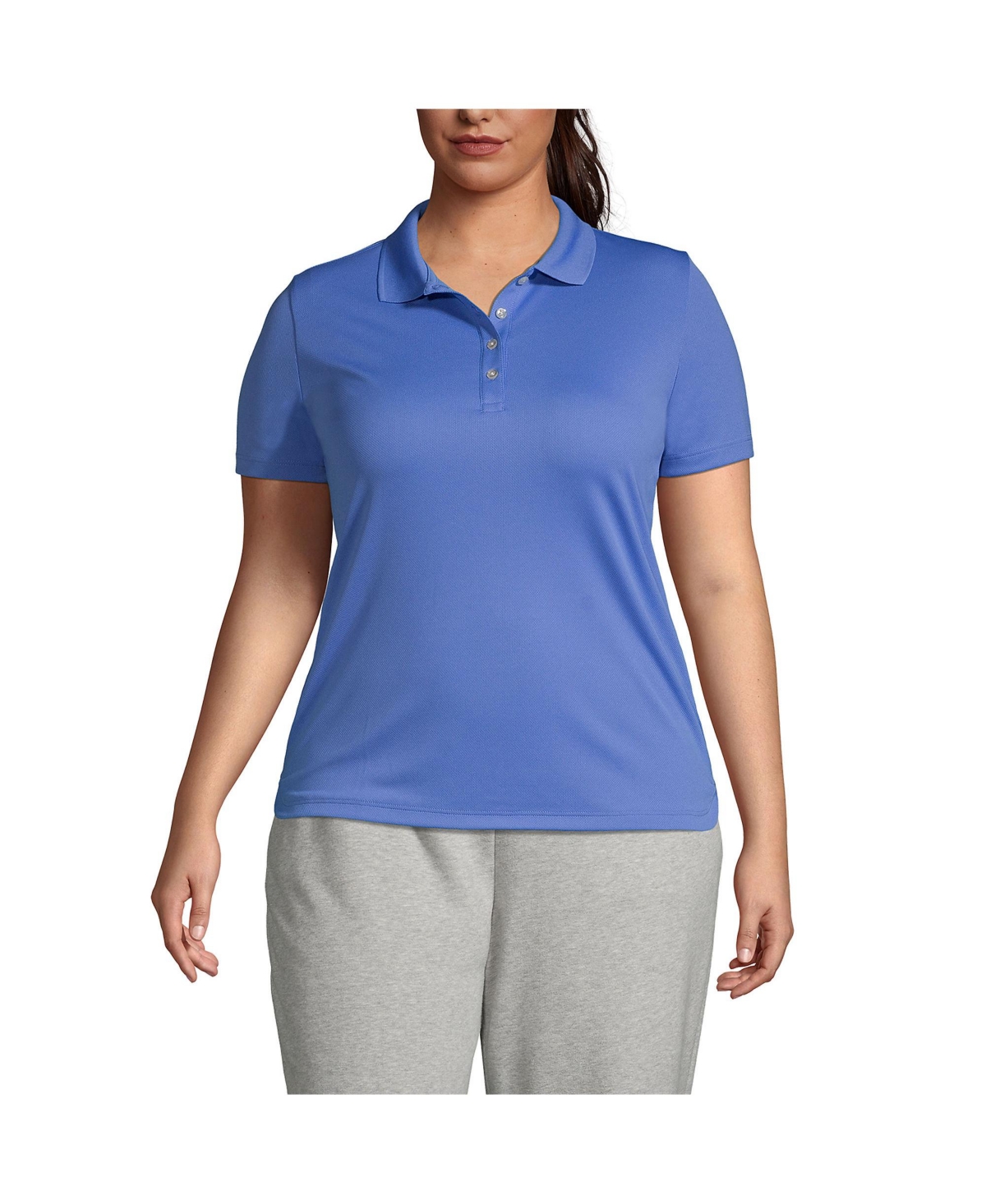 Click here for Lands End Plus Size Short Sleeve Solid Active Polo... prices