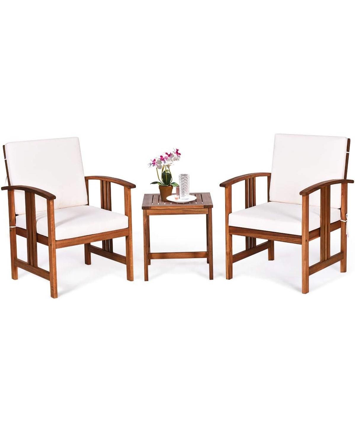 Click here for Slickblue 3-Piece Solid Wood Outdoor Patio Furnitu... prices