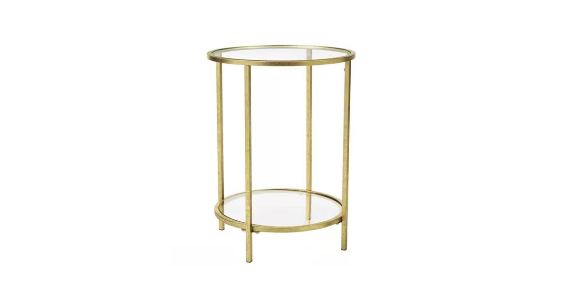 Click here for Slickblue Round Accent Side Table Metal Glass Top... prices