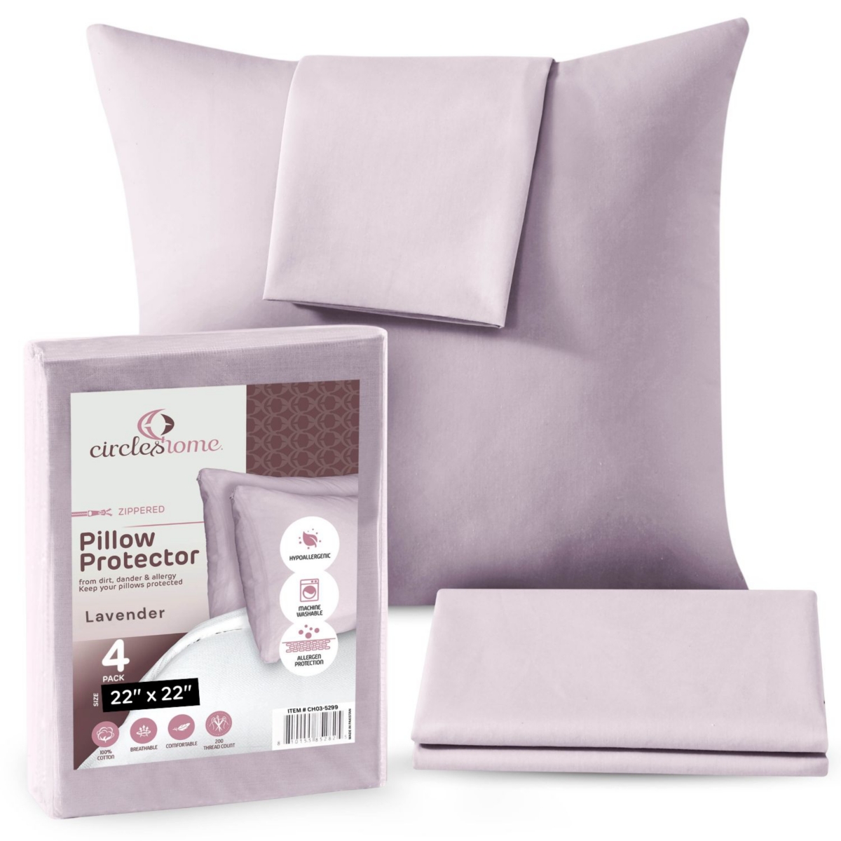 Click here for Circles Home  100 Cotton Zippered Pillow Protector... prices