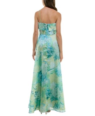 Taylor Women's Asymmetric-Neck Bow-Strap Gown - Macy's